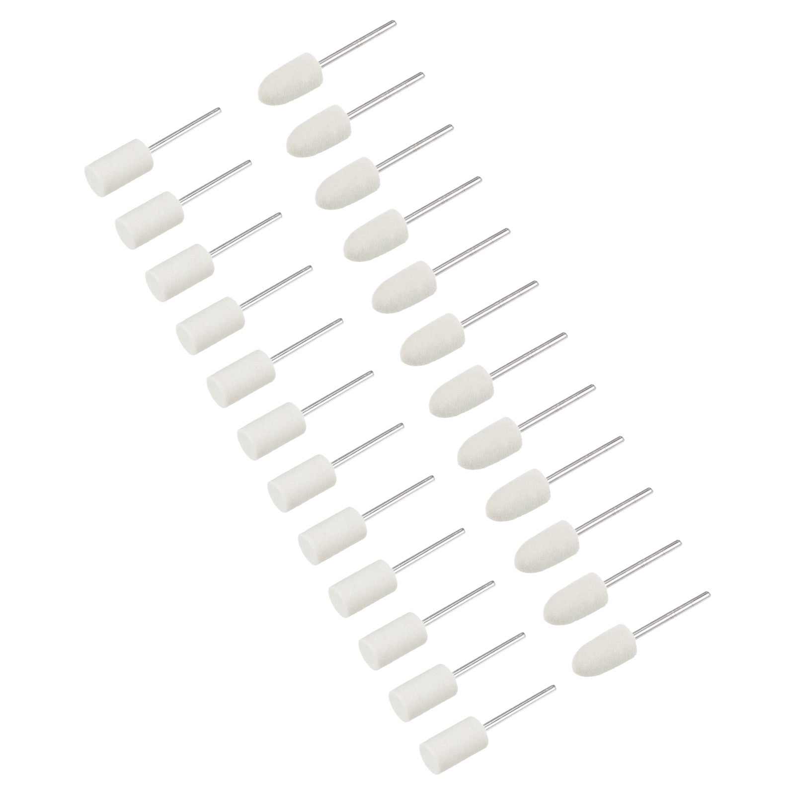 Uxcell 10mm Wool Felt Mounted Points Cylinder Conical Polishing Buffing ...