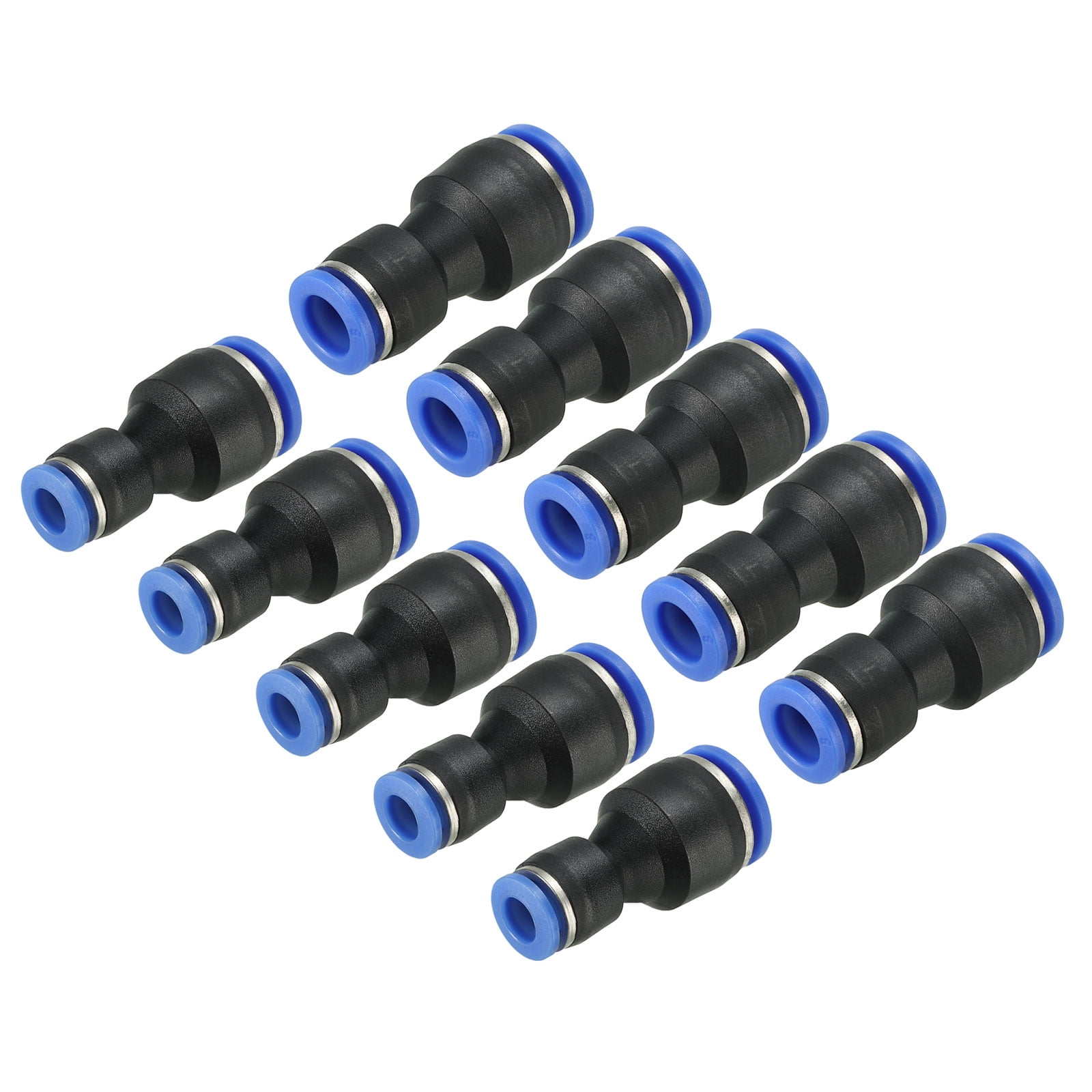 Uxcell 10mm to 6mm/10mm to 8mm Tube OD Quick Connect Push to Connector Fitting, Black 10Pcs ...