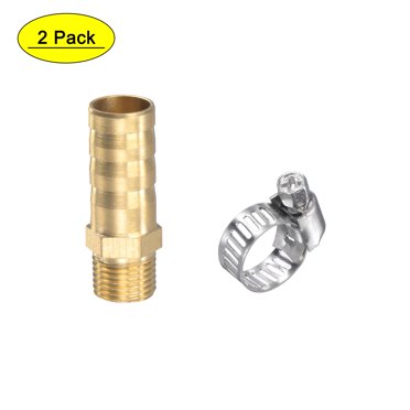 Uxcell Hose Barb Fitting 19.7mm Barbed G1/2 Male Thread, 2 Pack Pipe Connector, Grey - Walmart.com
