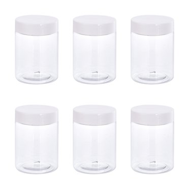 Storage Round Clear Container with Screw Lids For Small Items Organizer ...