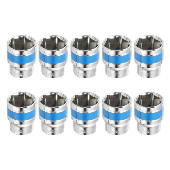 Uxcell 10pcs 1/2 Inch Drive 6-Point Socket 24mm CR-V Metric Shallow ...