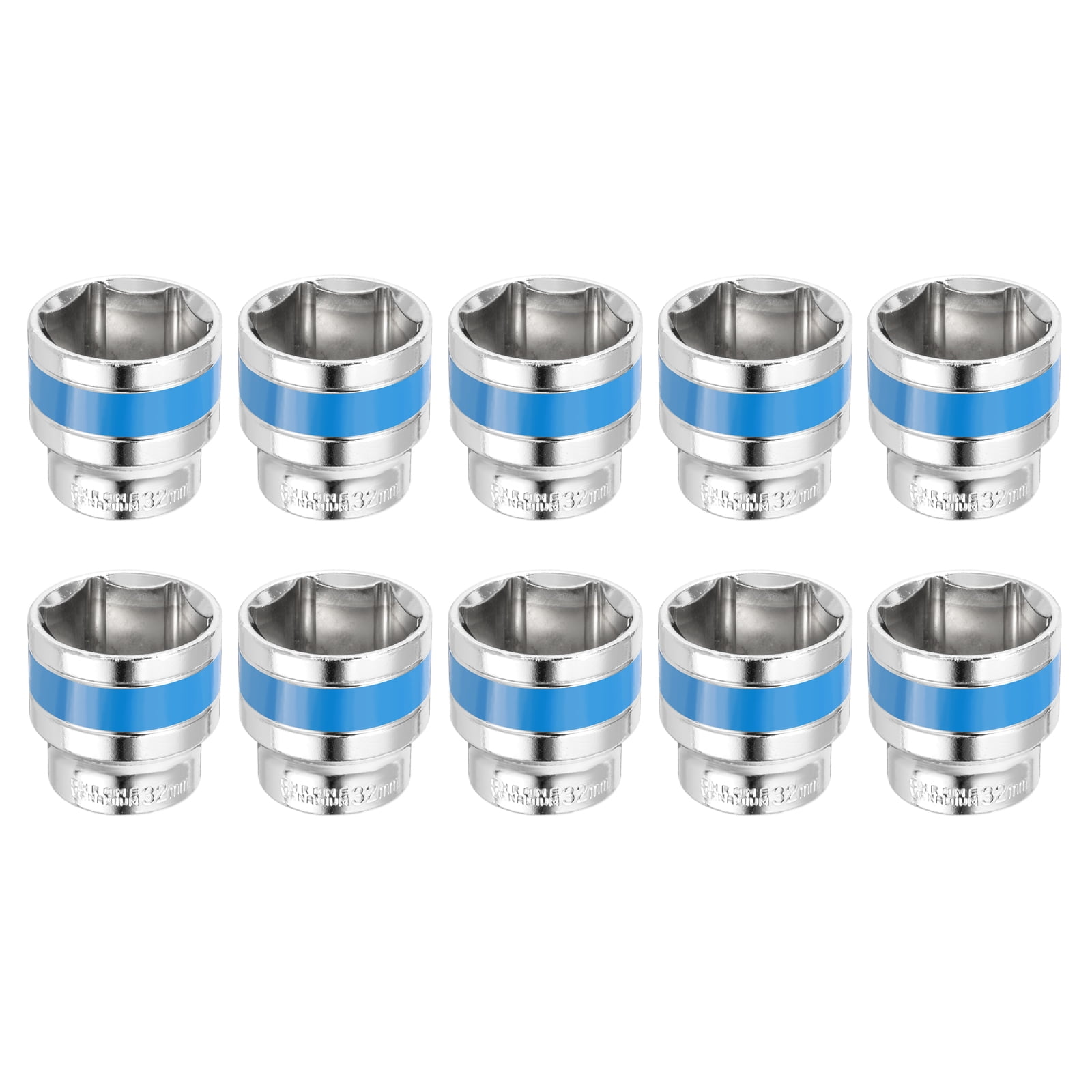 Uxcell 10pcs 1/2 Inch Drive 6-Point Socket 32mm CR-V Metric Shallow ...