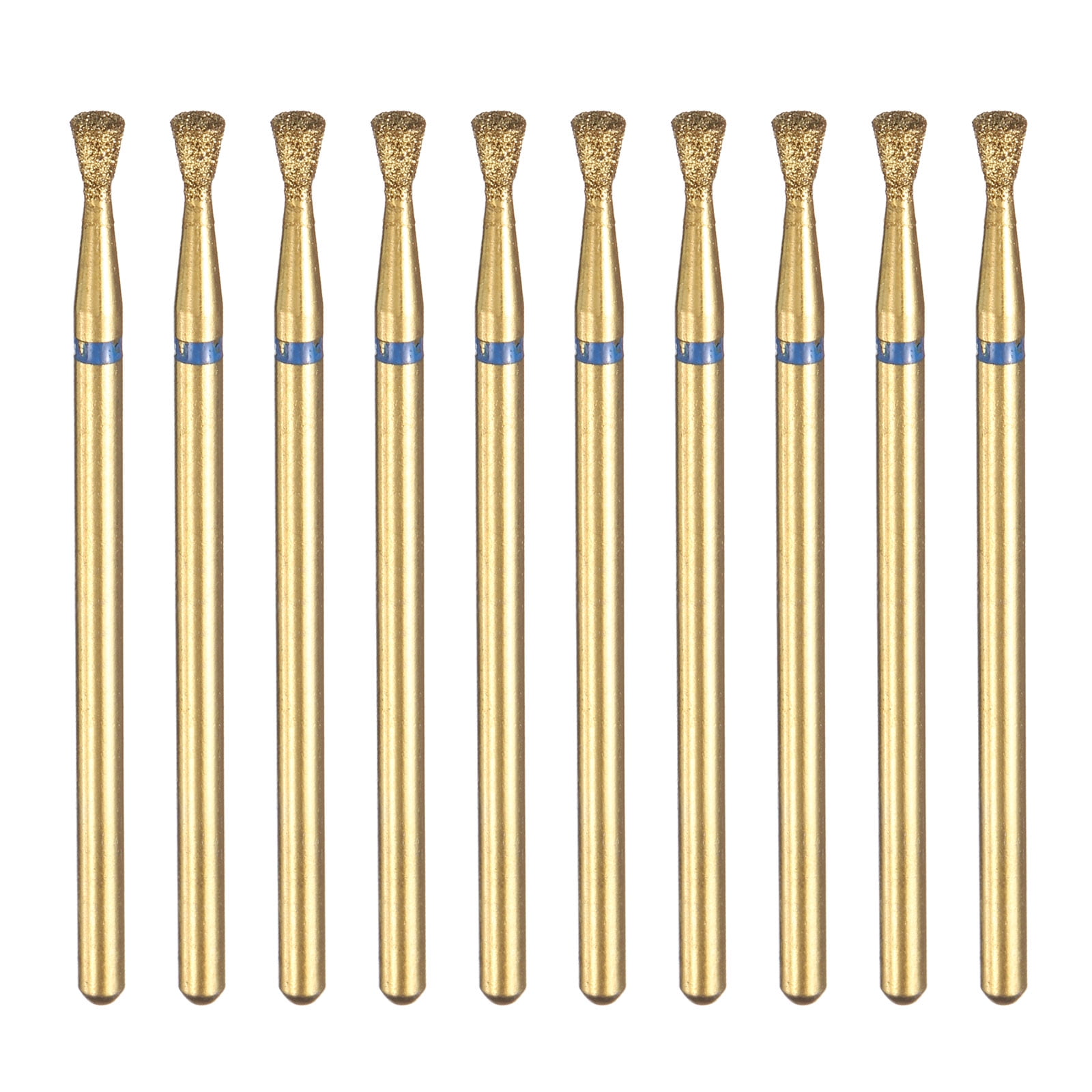 Uxcell 10pcs 120-140 Grits Titanium Diamond Grinding Bit 2.5mm Inverted ...