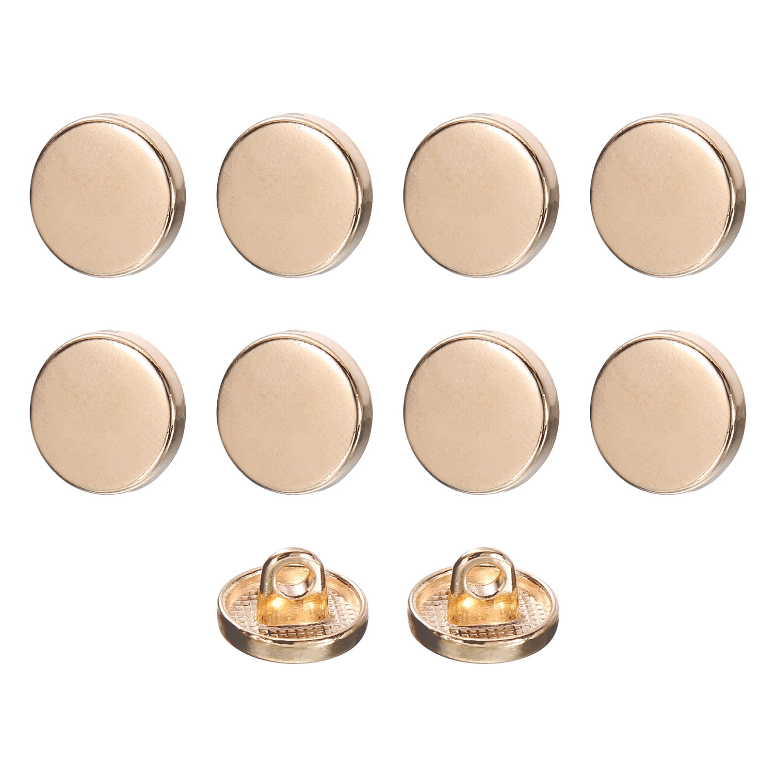 Uxcell 10pcs 16L Metal Round Flat Button Sewing Buttons 10mm Alloy ...