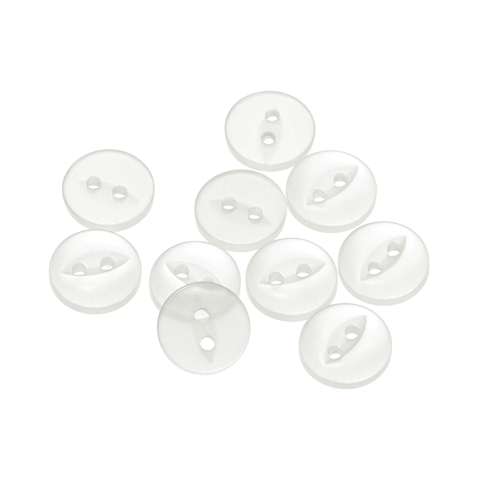 Uxcell 10pcs 16L White Round Sewing Buttons 10mm 3/8" Resin 2-Hole Fish ...
