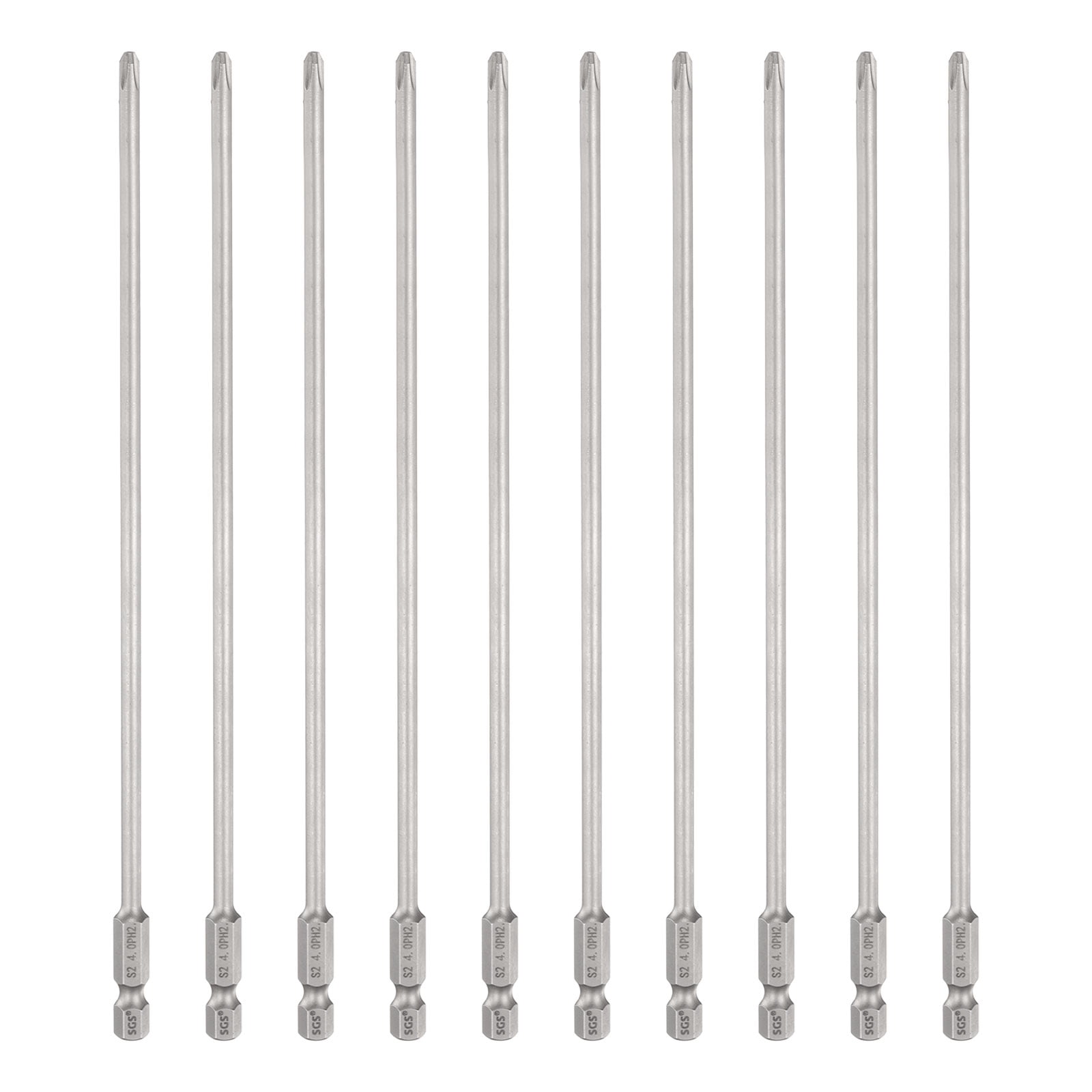 Uxcell 10pcs #2 Phillips Screwdriver Bit PH2 1/4" Hex Shank 8" (200mm ...