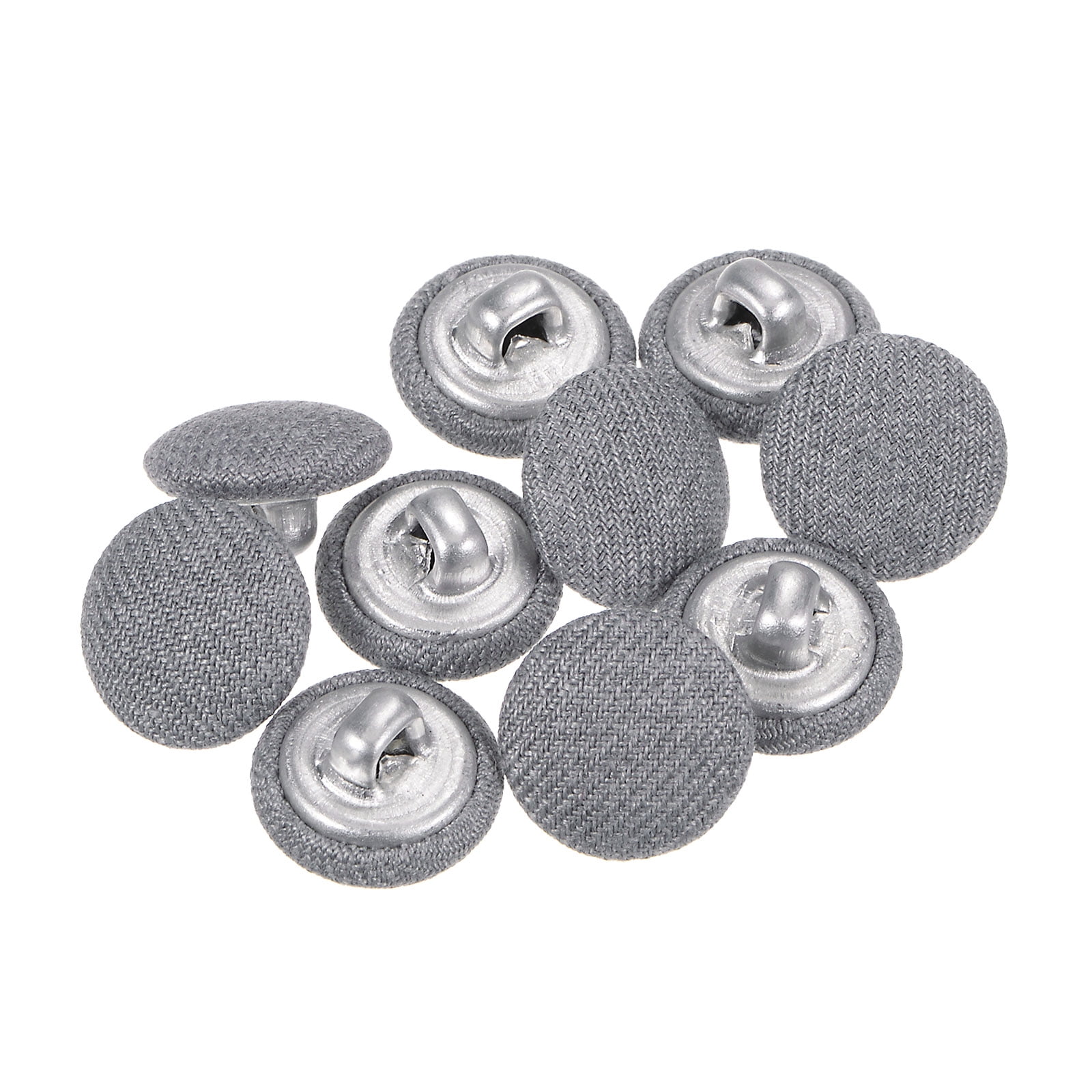 Uxcell 10pcs 20L Fabric Cloth Covered Button 12.5mm Metal Shank Round ...