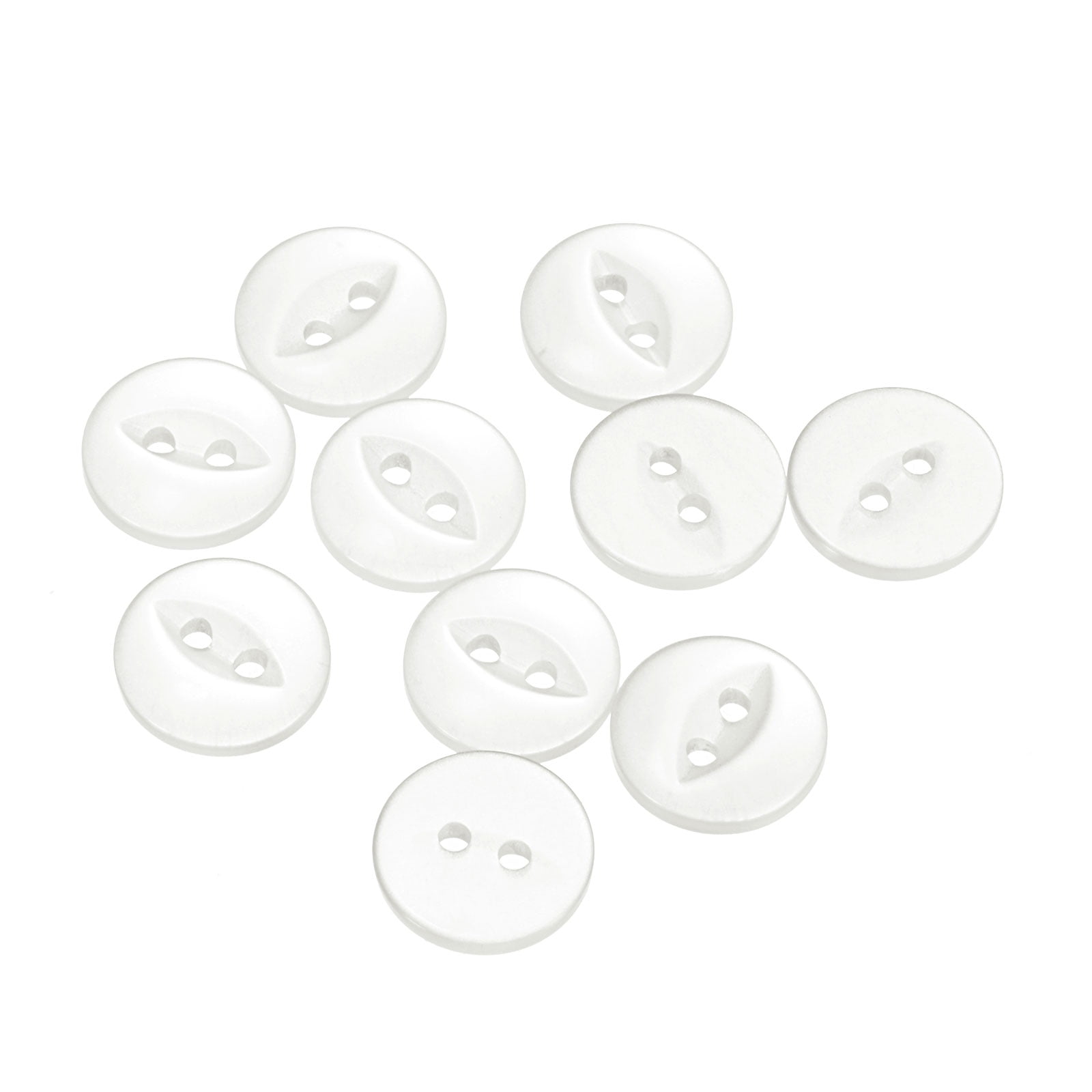 Uxcell 10pcs 20L White Round Sewing Buttons 12.5mm 1/2" Resin 2-Hole ...