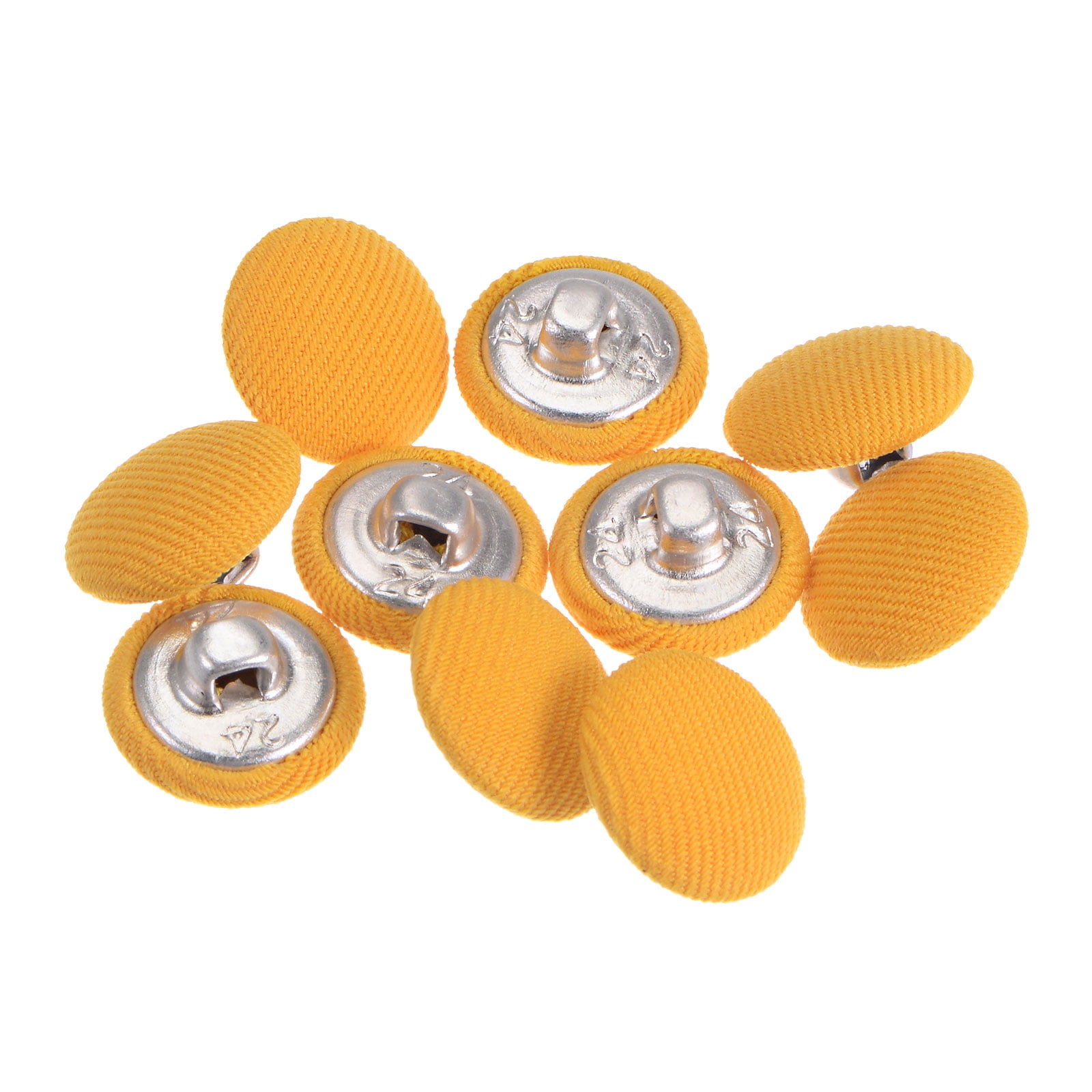 Uxcell 10pcs 24L Fabric Cloth Covered Button 15mm Metal Shank Round ...