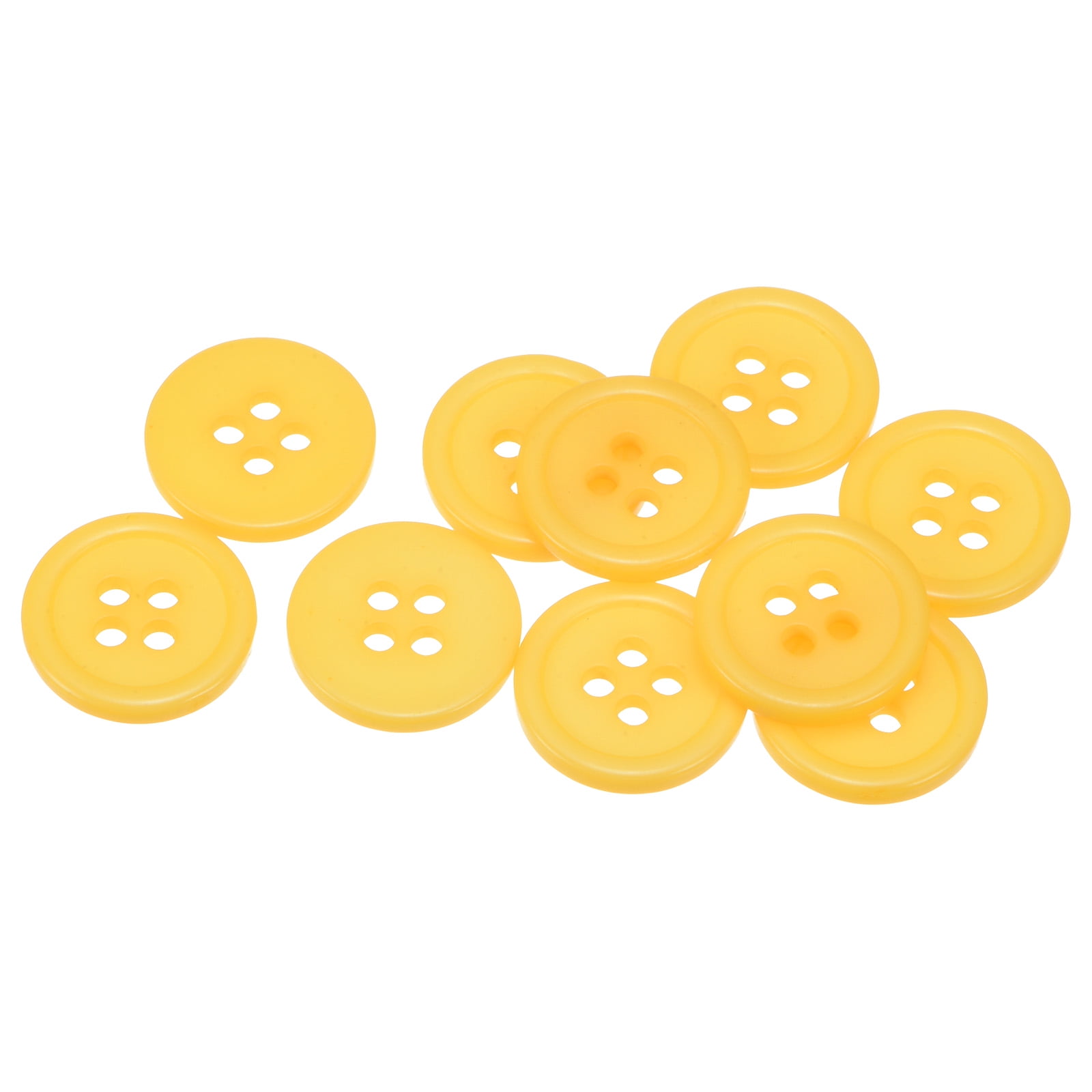 Uxcell 10Pcs 24L Sewing Buttons 5/8"(15mm) Resin Round Flat 4-Hole ...