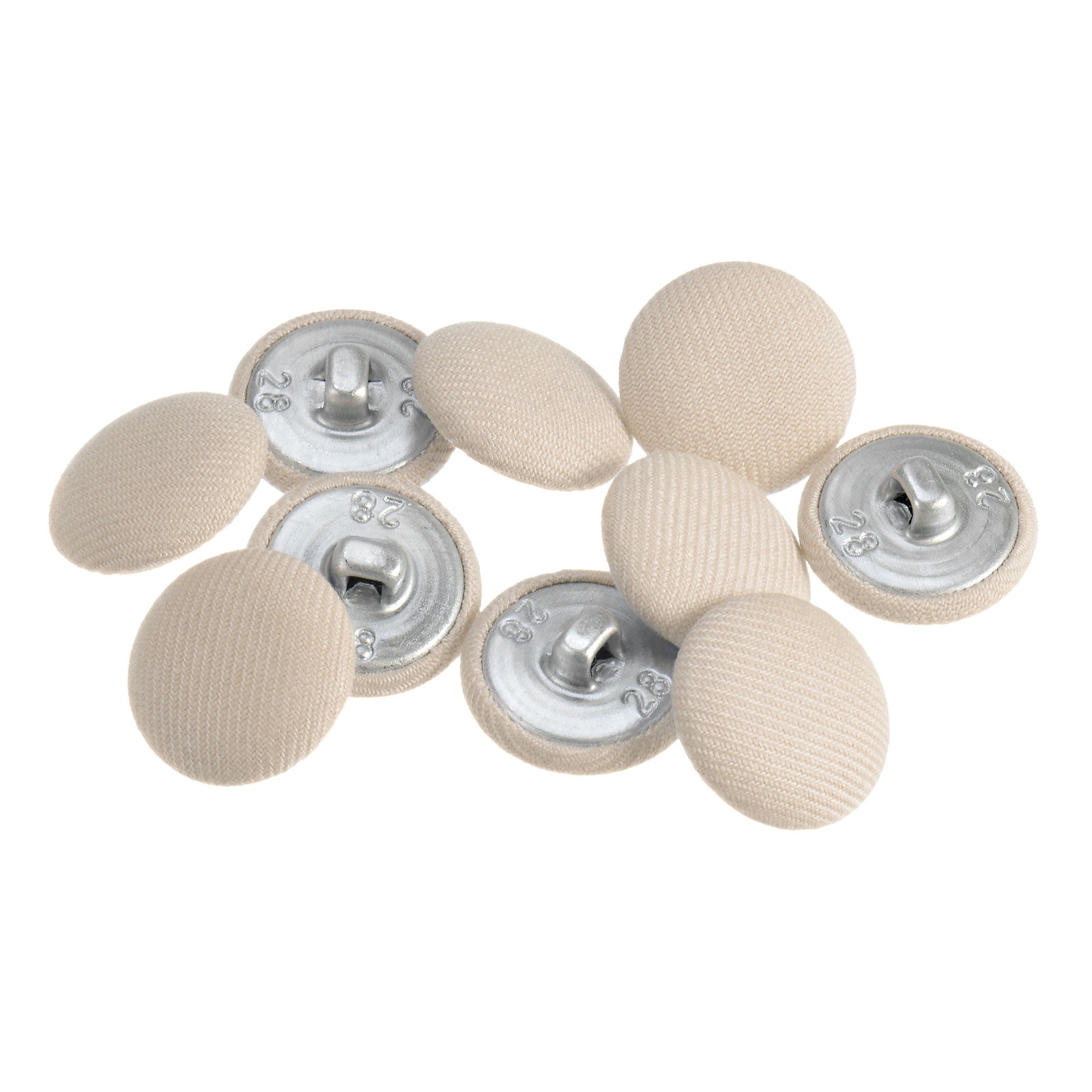 Uxcell 10pcs 28L Fabric Cloth Covered Button 18mm Metal Shank Round ...