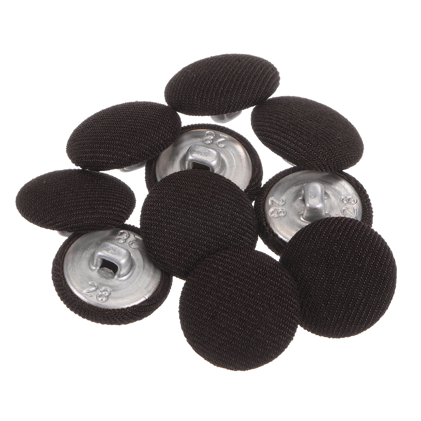 Uxcell 10pcs 28L Fabric Cloth Covered Button 18mm Metal Shank Round ...