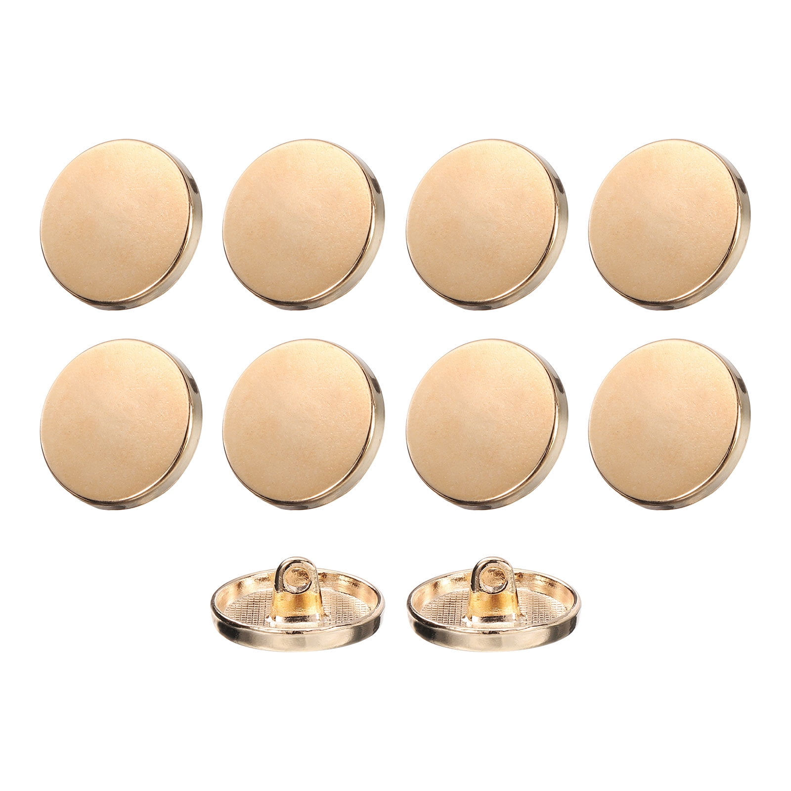Uxcell 10pcs 28L Metal Round Flat Button Sewing Buttons 18mm Alloy ...