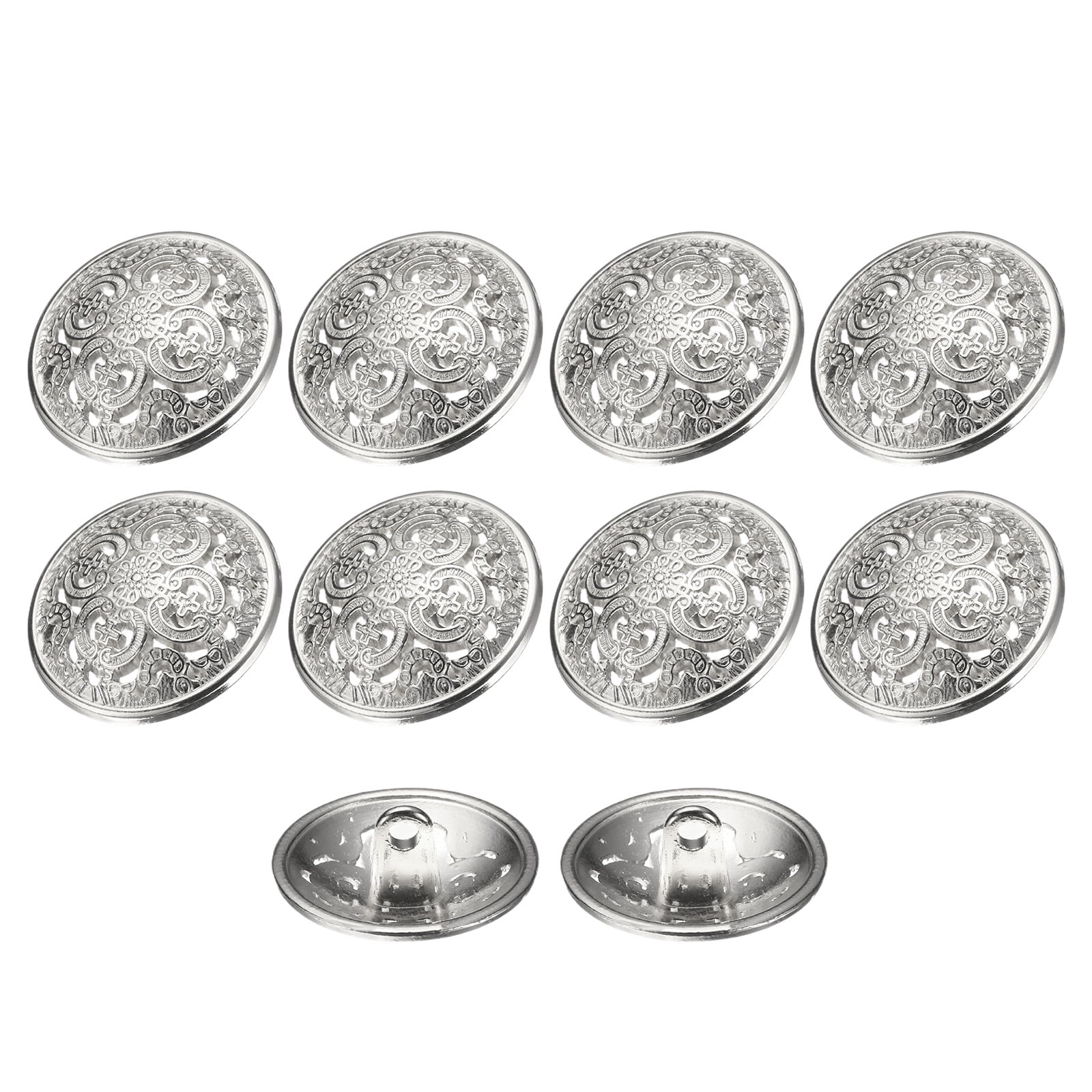 Uxcell 10pcs 32L Metal Round Hollow Sewing Buttons 20mm 4/5" Zinc Alloy ...