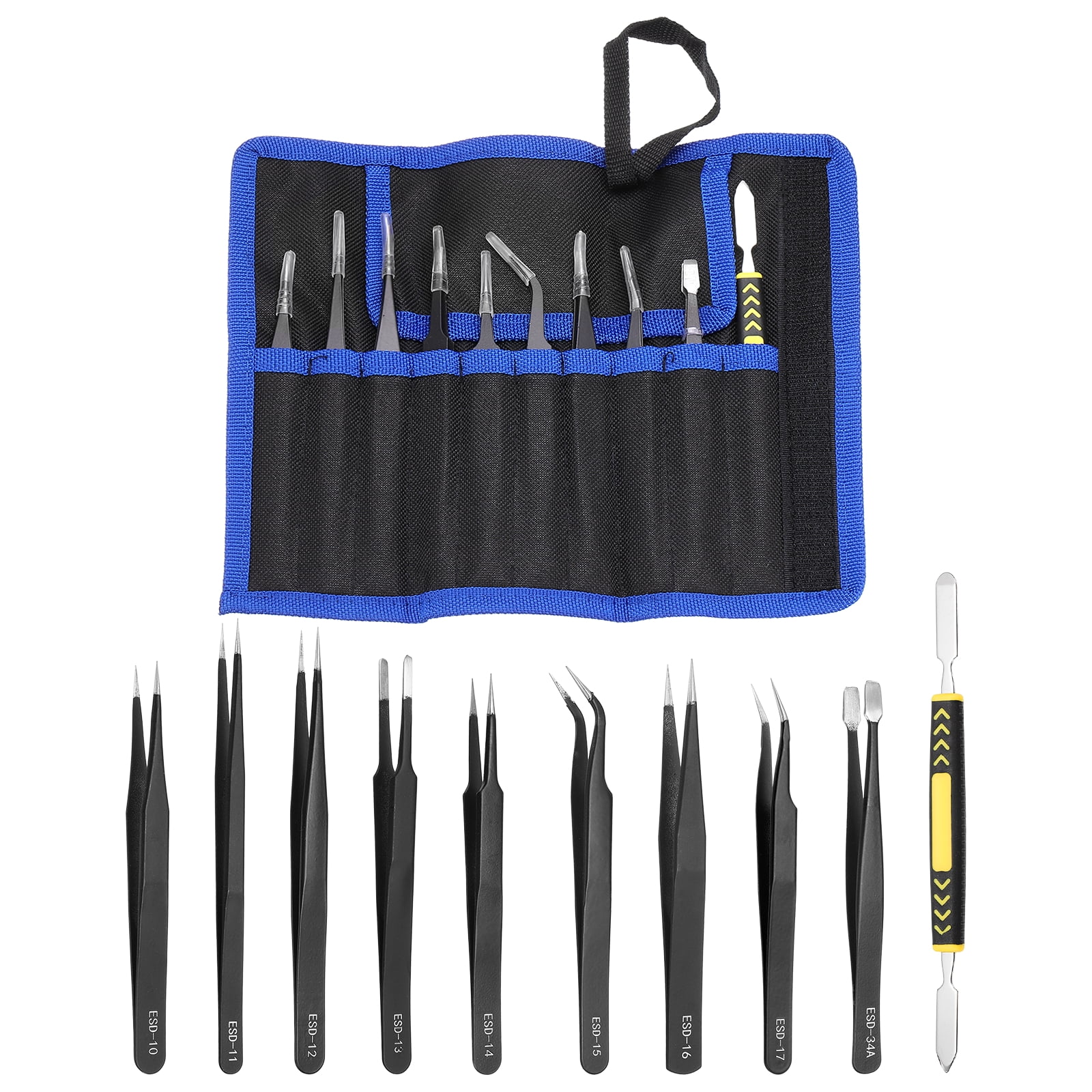 Uxcell 10pcs 4.13-5.91" Long Anti-static Straight Tip Tweezers ...