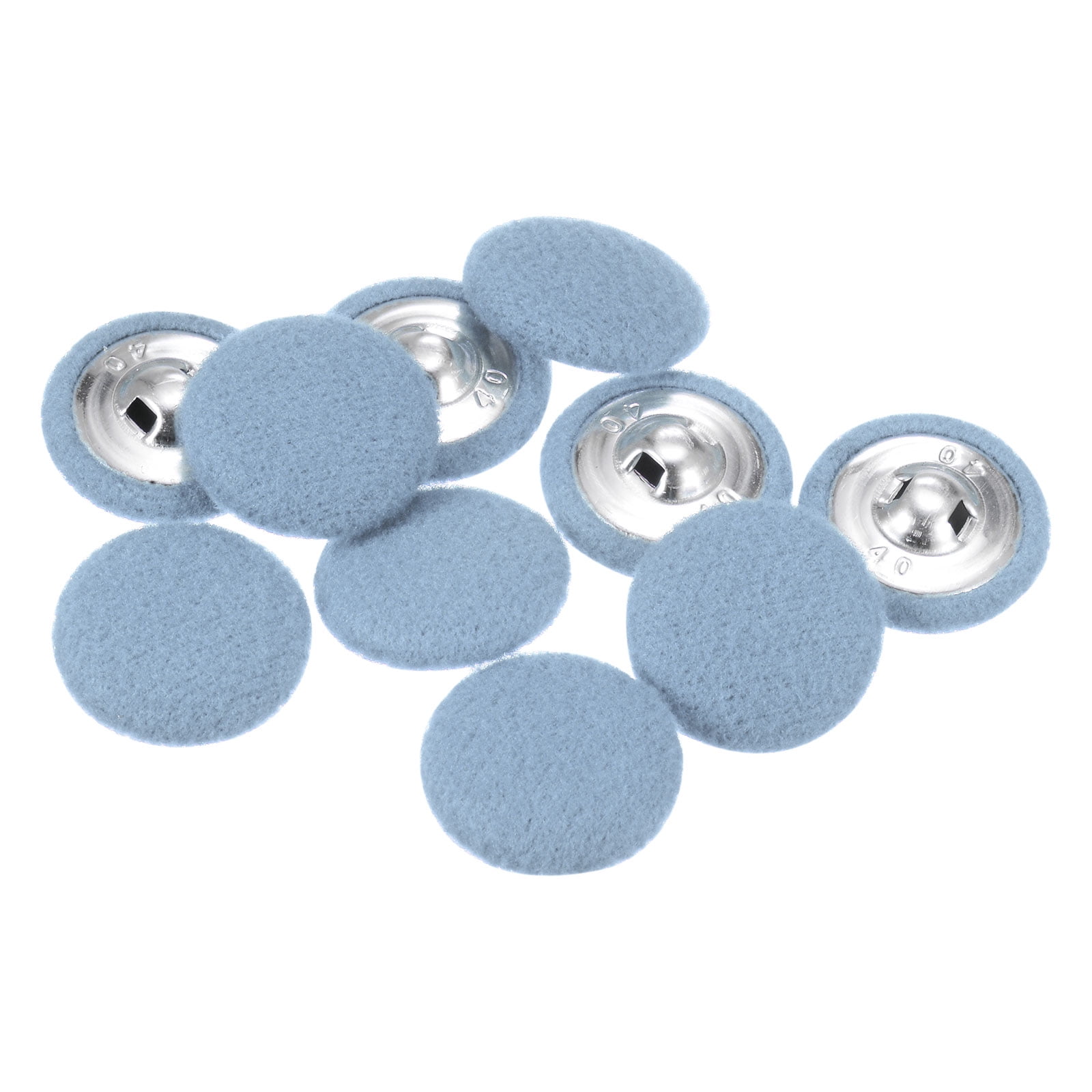 Uxcell 10pcs 40L Fabric Cloth Covered Button 25mm Round Holes Metal ...
