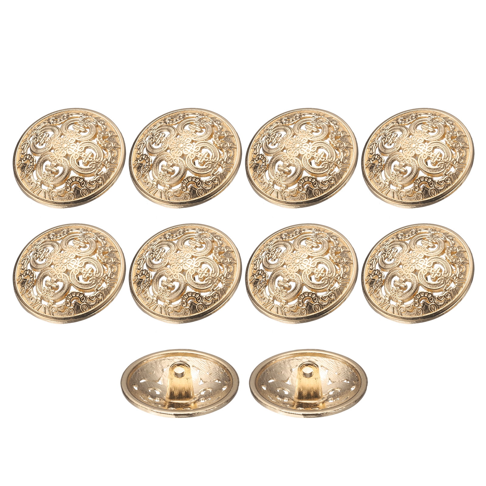 Uxcell 10pcs 40L Metal Round Hollow Sewing Buttons 25mm 1" Zinc Alloy ...