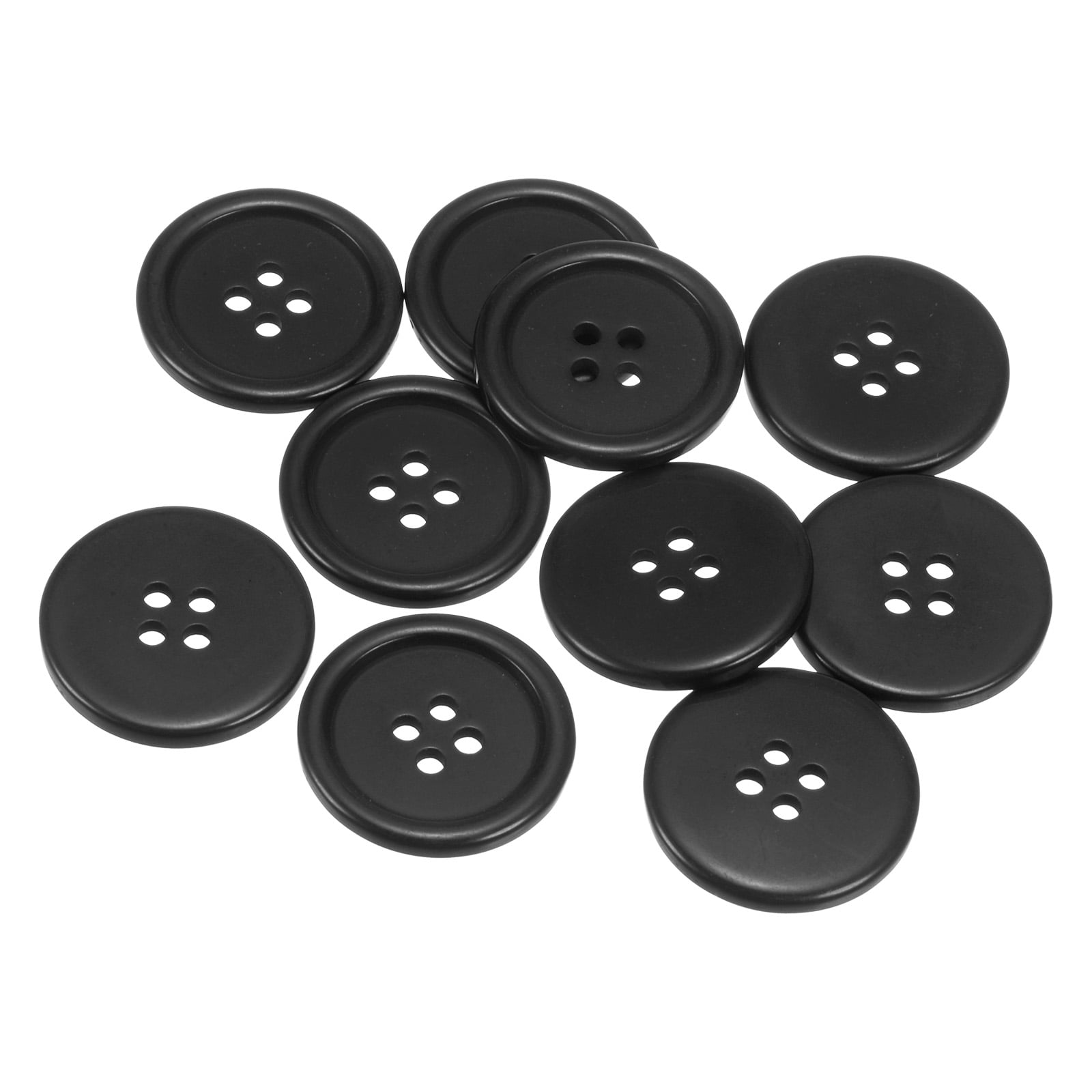 Uxcell 10Pcs 40L Sewing Buttons 1"(25mm) Resin Round Flat 4-Hole Craft ...
