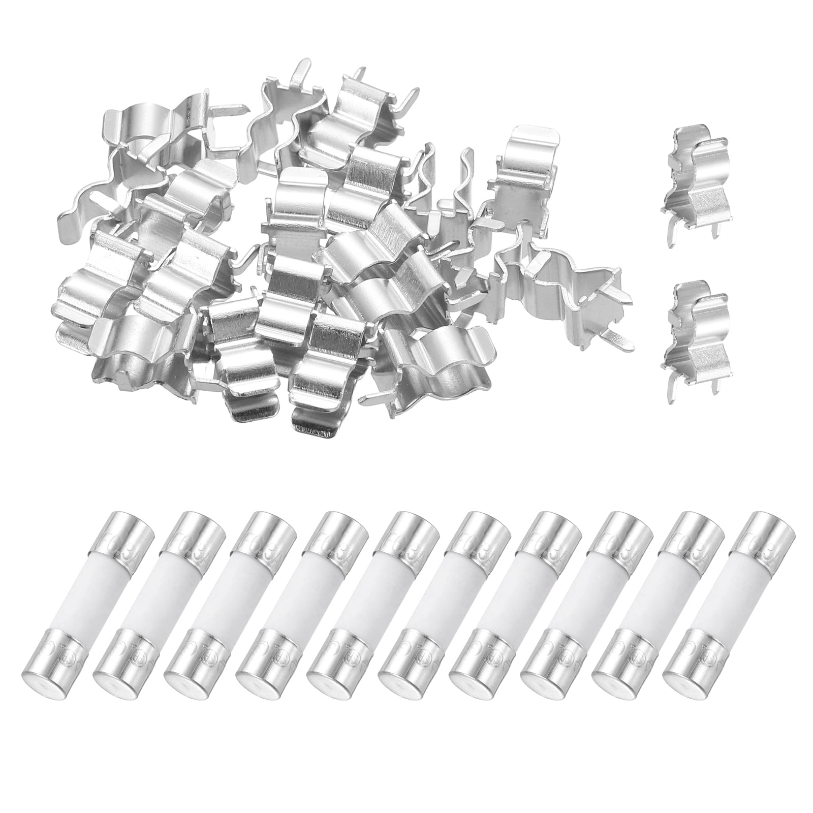 Uxcell 10pcs 6.3A 250V Fast Blow Ceramic Fuse, 6.3Amp Cartridge Quick ...