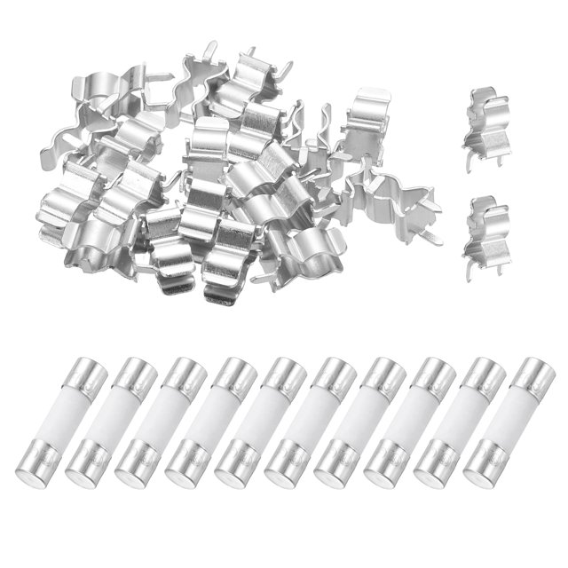 Uxcell 10pcs 6.3A 250V Fast Blow Ceramic Fuse, 6.3Amp Cartridge Quick ...