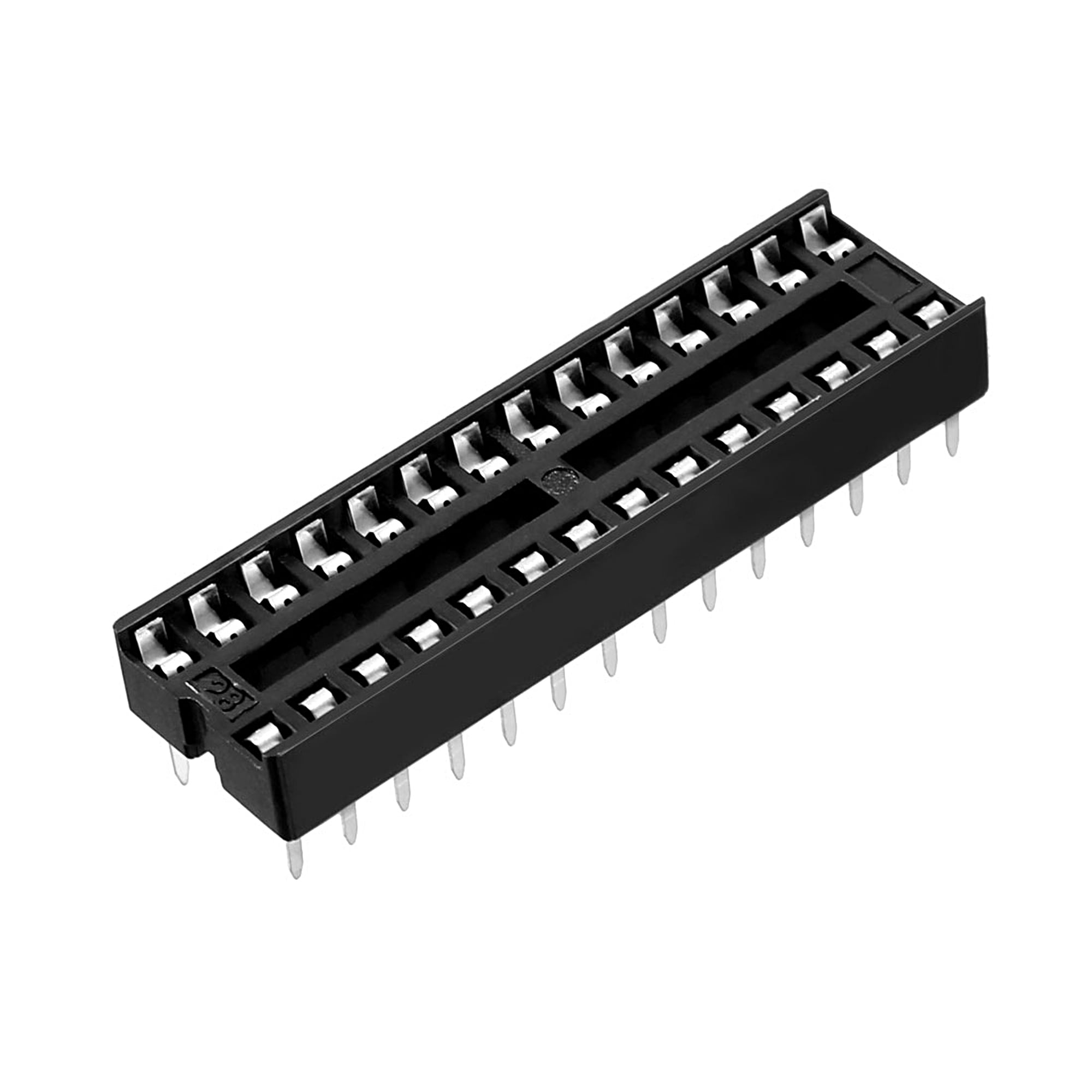 Uxcell 10pcs 7.62mm Row Pitch 2 Row 28 Round Pins DIP IC Chip Socket ...
