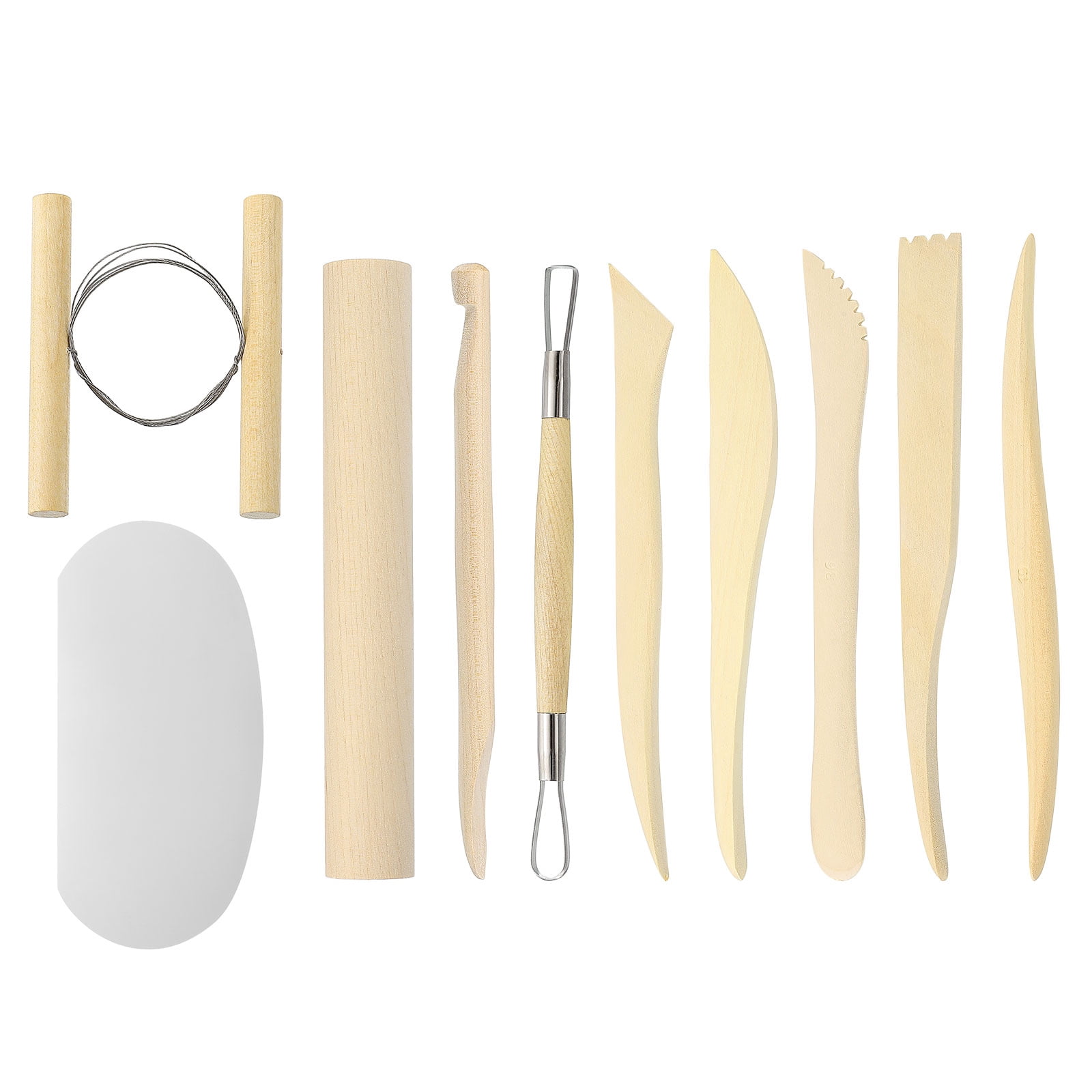 Uxcell 10pcs Clay Sculpting Tools Wooden Handle Stainless Steel Head ...