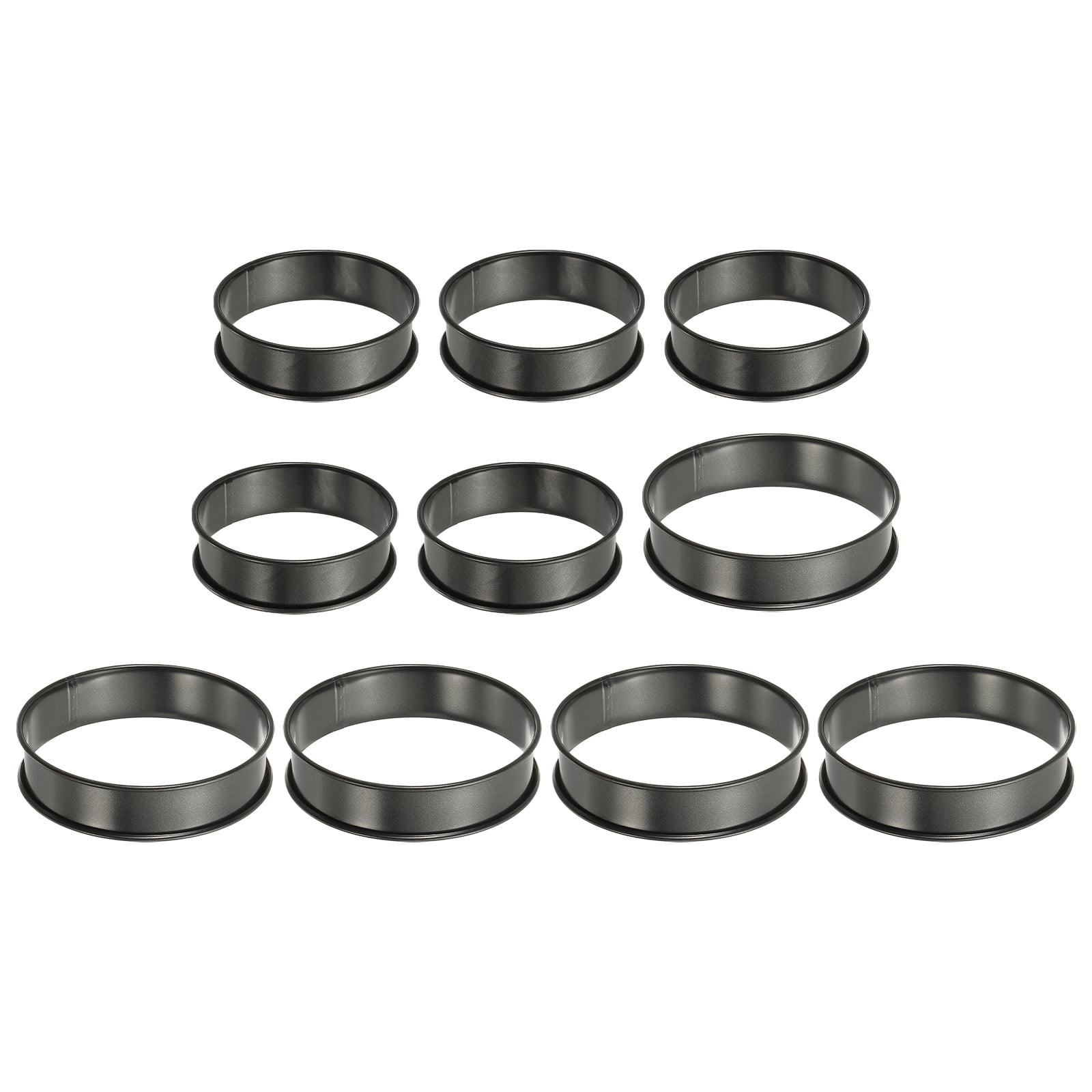 Uxcell 10pcs Crumpet Rings 3.15" 3.94" Nonstick Double Rolled Round ...