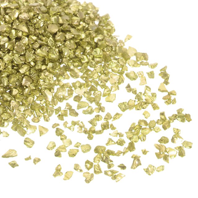 Uxcell 10pcs Crushed Glass Chips 100g 2.5x4mm Irregular Metallic Glitter Champagne Gold ...