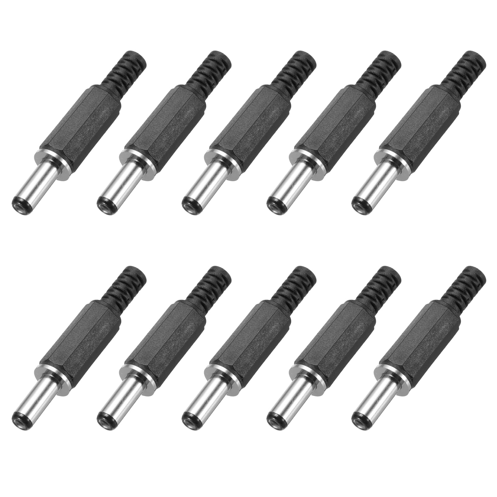 Uxcell 10pcs DC Male Power Adapter Connector, 5.5mm x 2.1mm DC Power ...