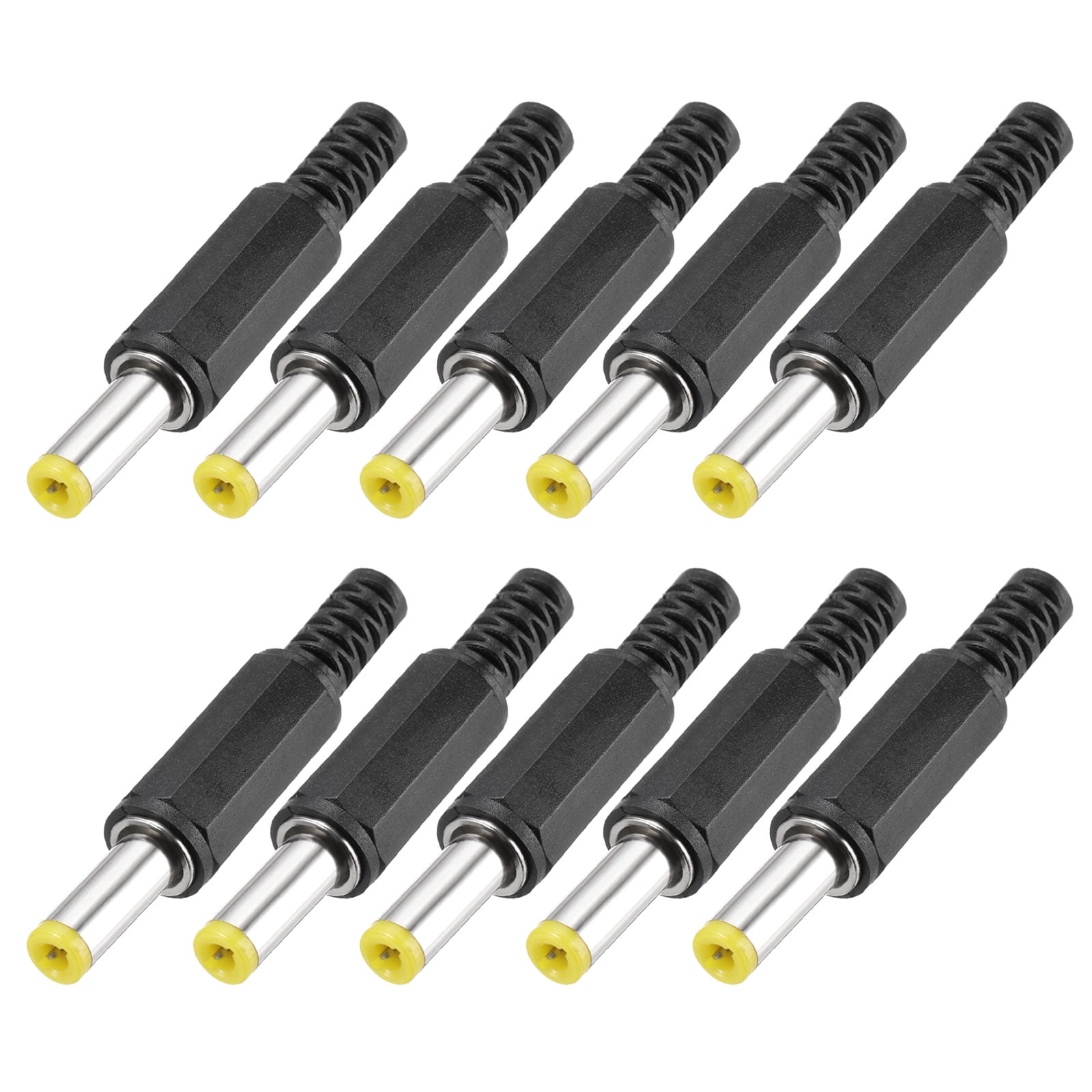 Uxcell 10pcs DC Power Male Adapter, 5.5mm x 2.1mm 2" DC Power Jack Plug ...