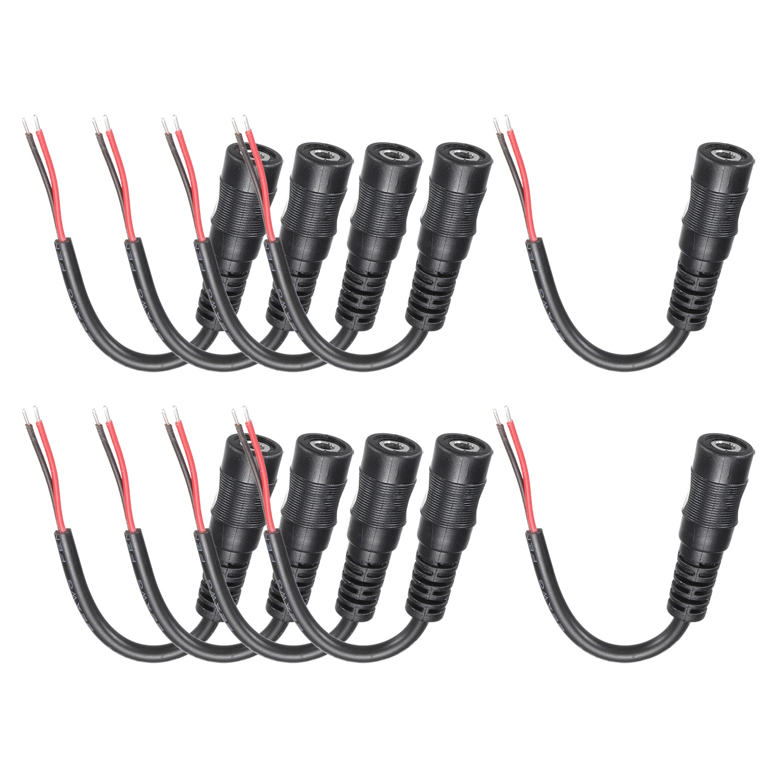 Uxcell 10pcs DC Power Pigtails Cable, 3.5mm x 1.35mm Female Barrel Plug ...