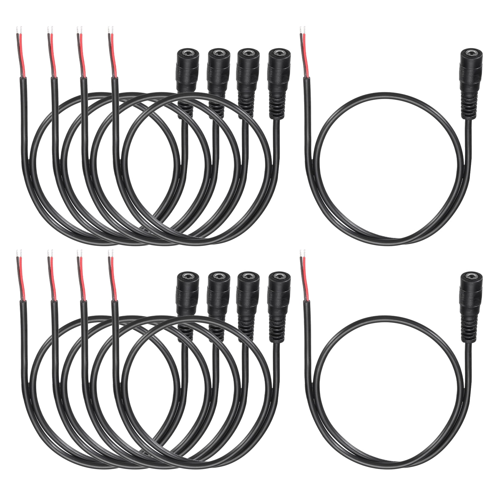 Uxcell 10pcs DC Power Pigtails Cable, 3.5mm x 1.35mm Female Barrel Plug ...