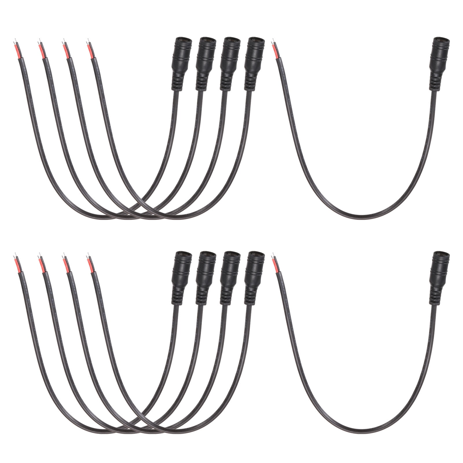 Uxcell 10pcs DC Power Pigtails Cable, 5.5 x 2.1mm Female Barrel Plug ...