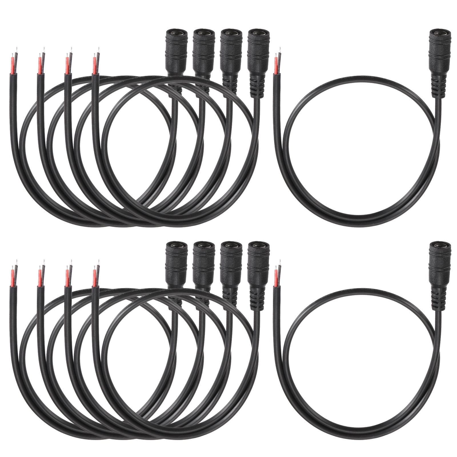Uxcell 10pcs DC Power Pigtails Cable, 5.5 x 2.1mm Female Barrel Plug ...