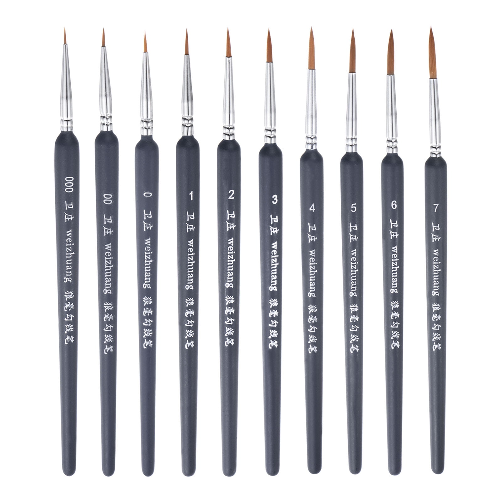 Uxcell 10pcs Detail Paint Brushes 10mm Nylon Miniature Painting Brush ...