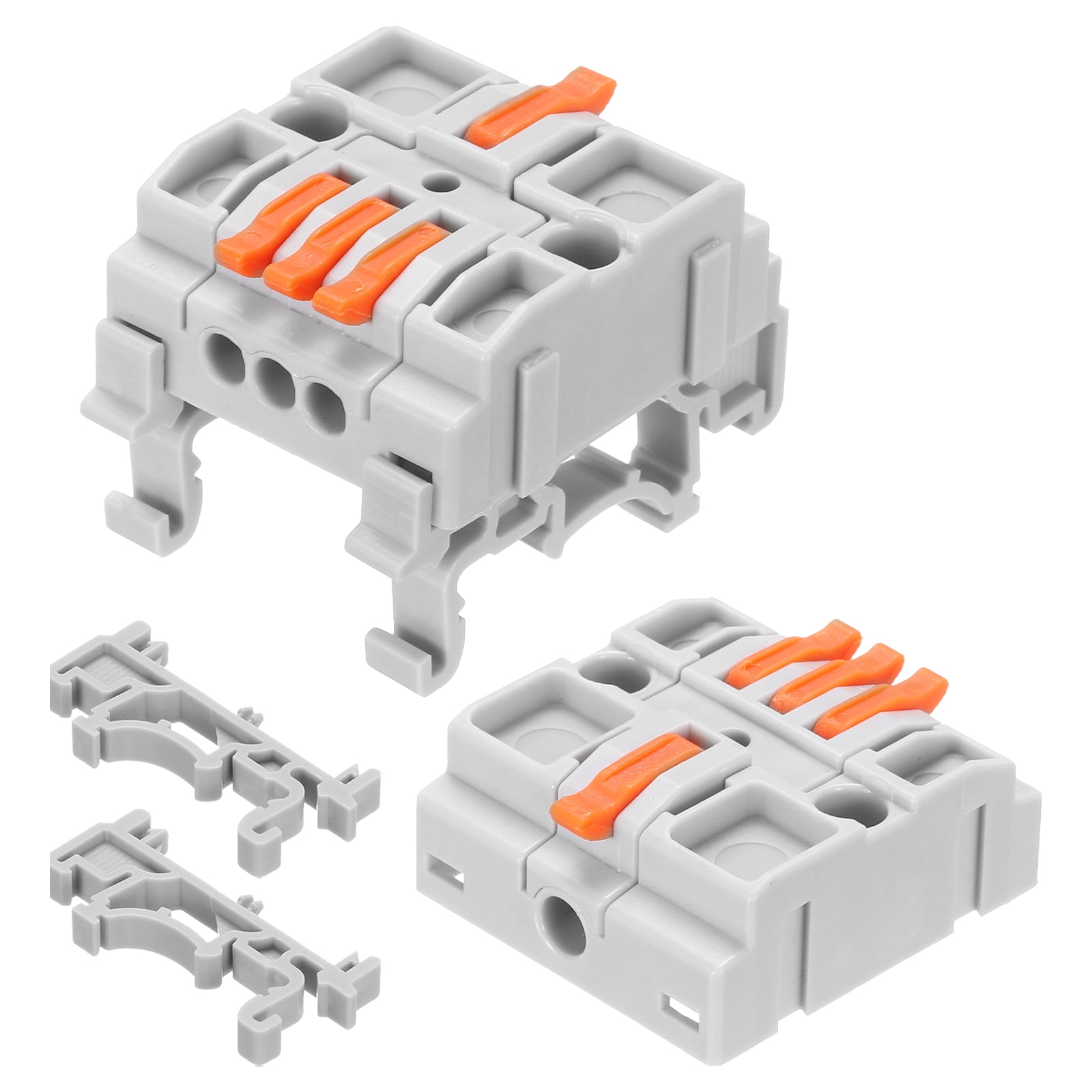 Uxcell 10pcs Din Rail Press Quick Terminal Blocks DIY Splicing Wire ...