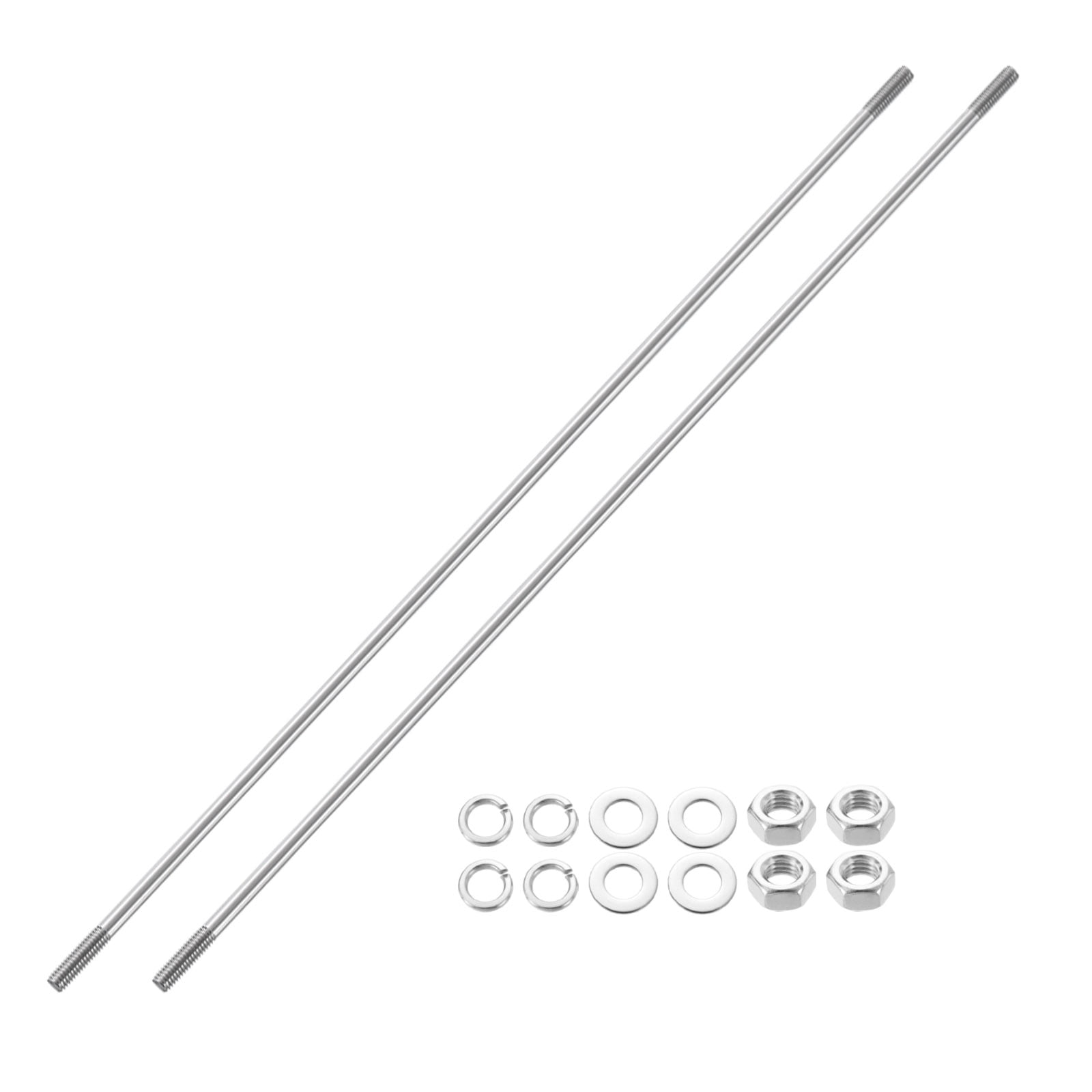 Uxcell 2pcs Double Ended Stud Screws, M6x350mm 304 Stainless Steel Dual ...