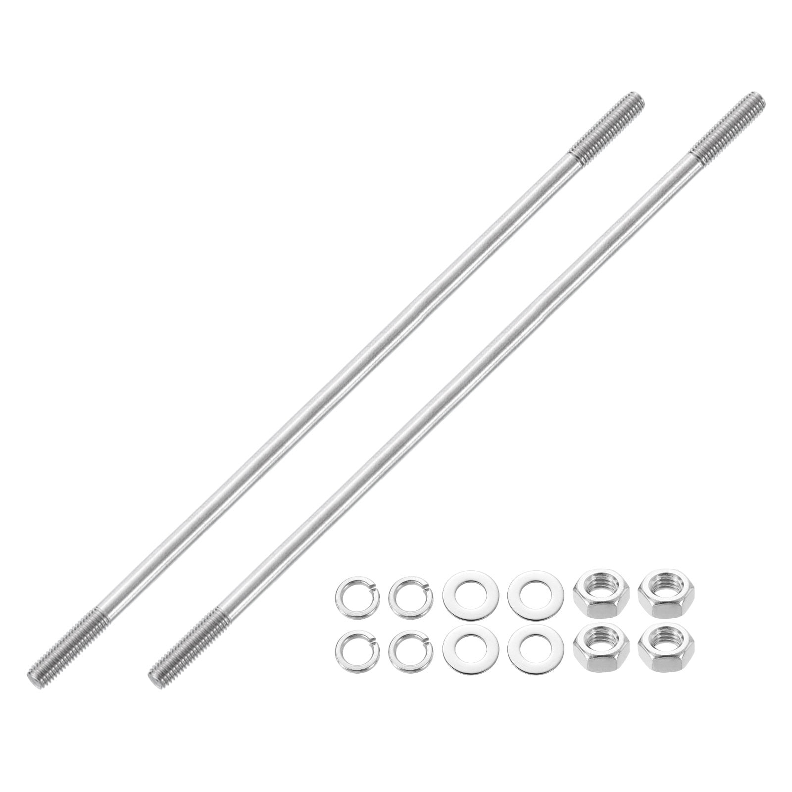 Uxcell 2pcs Double Ended Stud Screws, M8x260mm 304 Stainless Steel Dual ...