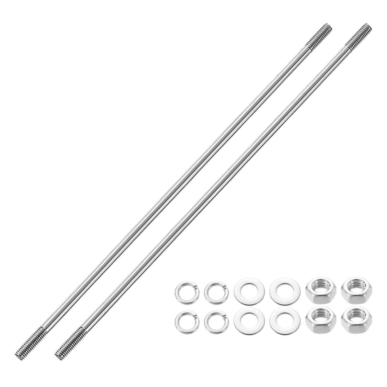 Uxcell 2pcs Double Ended Stud Screws, M6x250mm 304 Stainless Steel Dual ...