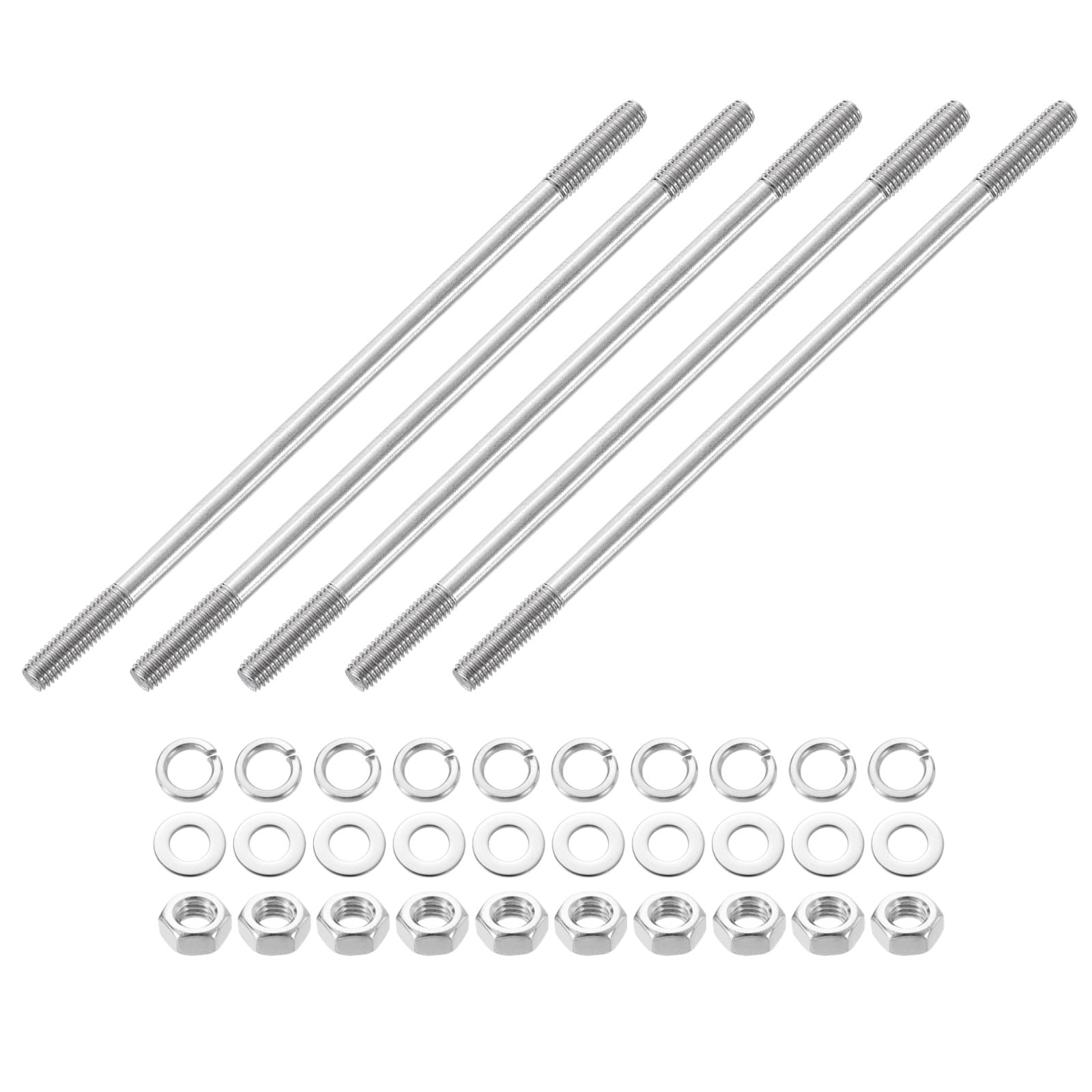 Uxcell 5pcs Double Ended Stud Screws, M8x190mm 304 Stainless Steel Dual ...