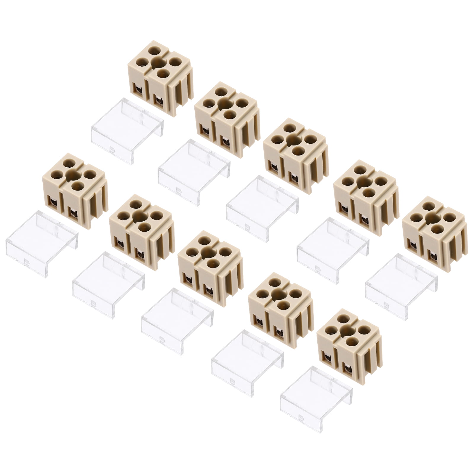 Uxcell 10pcs Dual Row Terminal Block, 2 Positions 660V 24A Removable ...