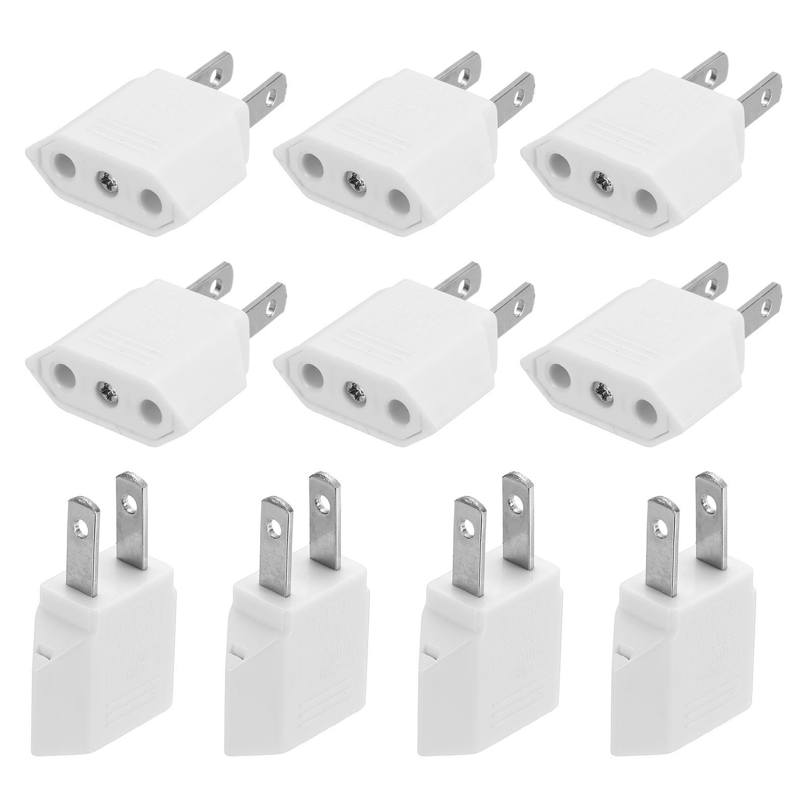 Uxcell 10 PCS European to US Plug Adapter Travel Socket, EU 2 Outlet ...