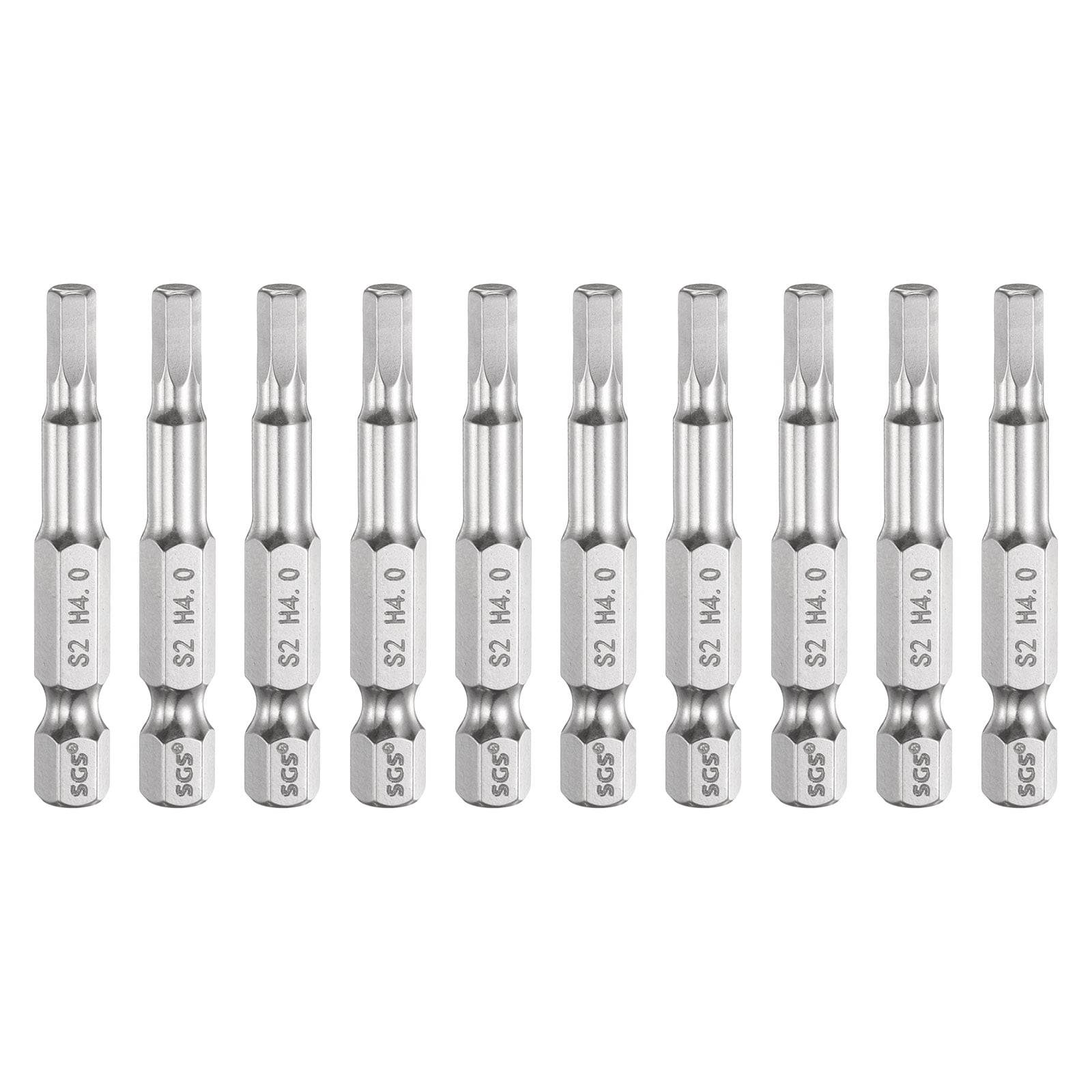 Uxcell 10pcs Flat Hex Screwdriver Bit 4mm (H4) 1/4" Hex Shank 2" Long Magnetic - Walmart.com