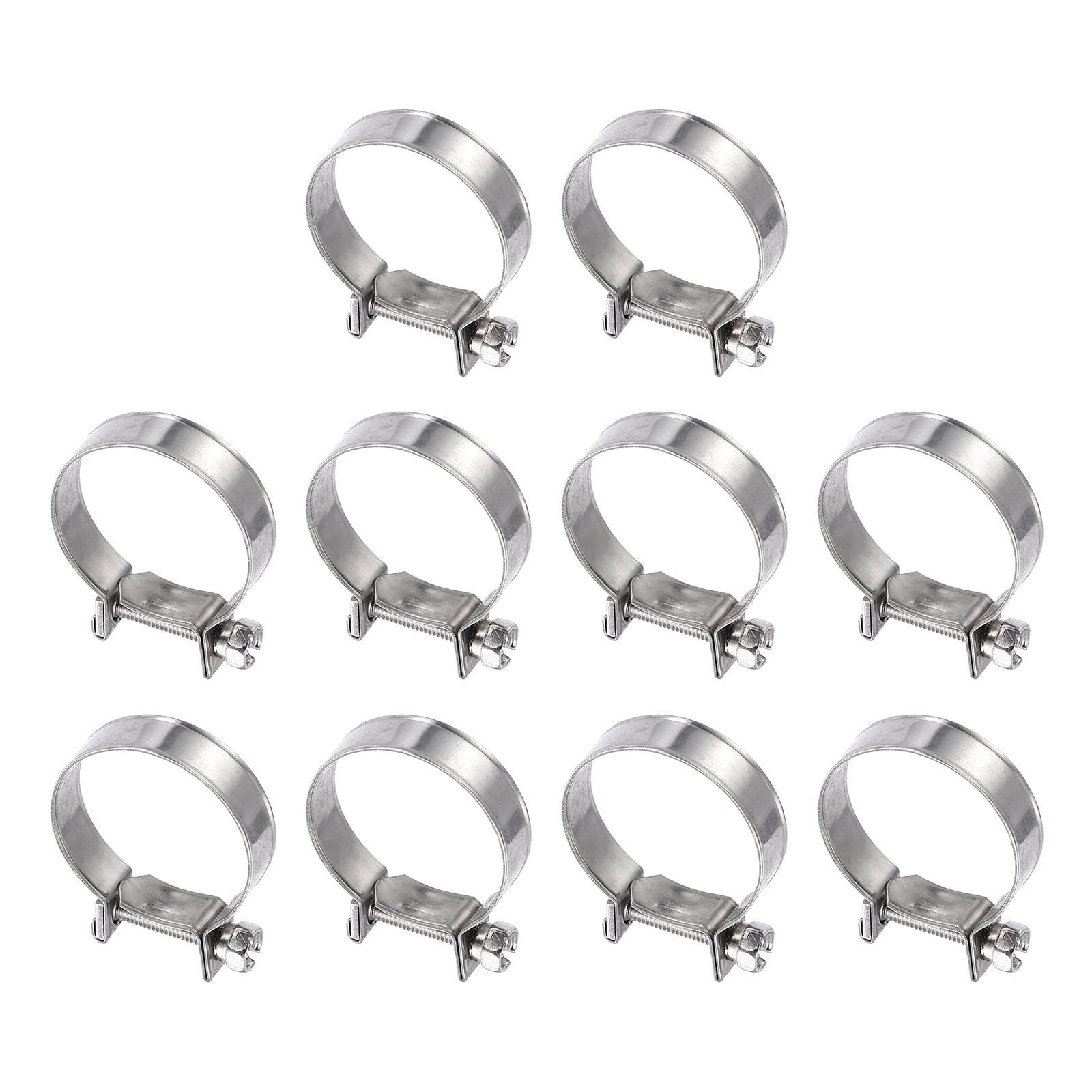 Uxcell 10pcs Fuel Injection Hose Clamp 28-30mm 304 Stainless Steel Gas ...
