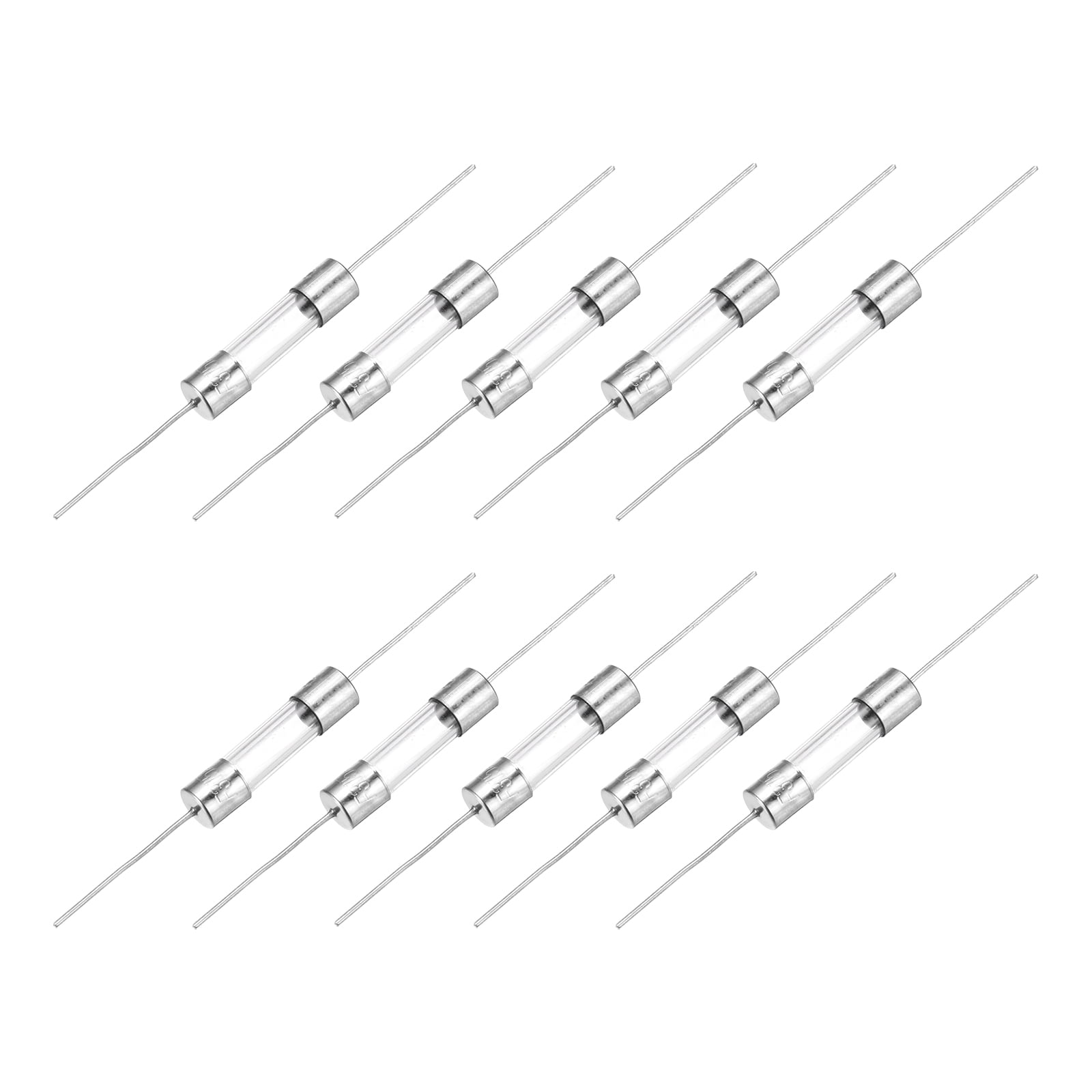 Uxcell 10pcs Glass Tube Fuses, Axial-with Lead Wire 5x20mm 3.15A 250V ...