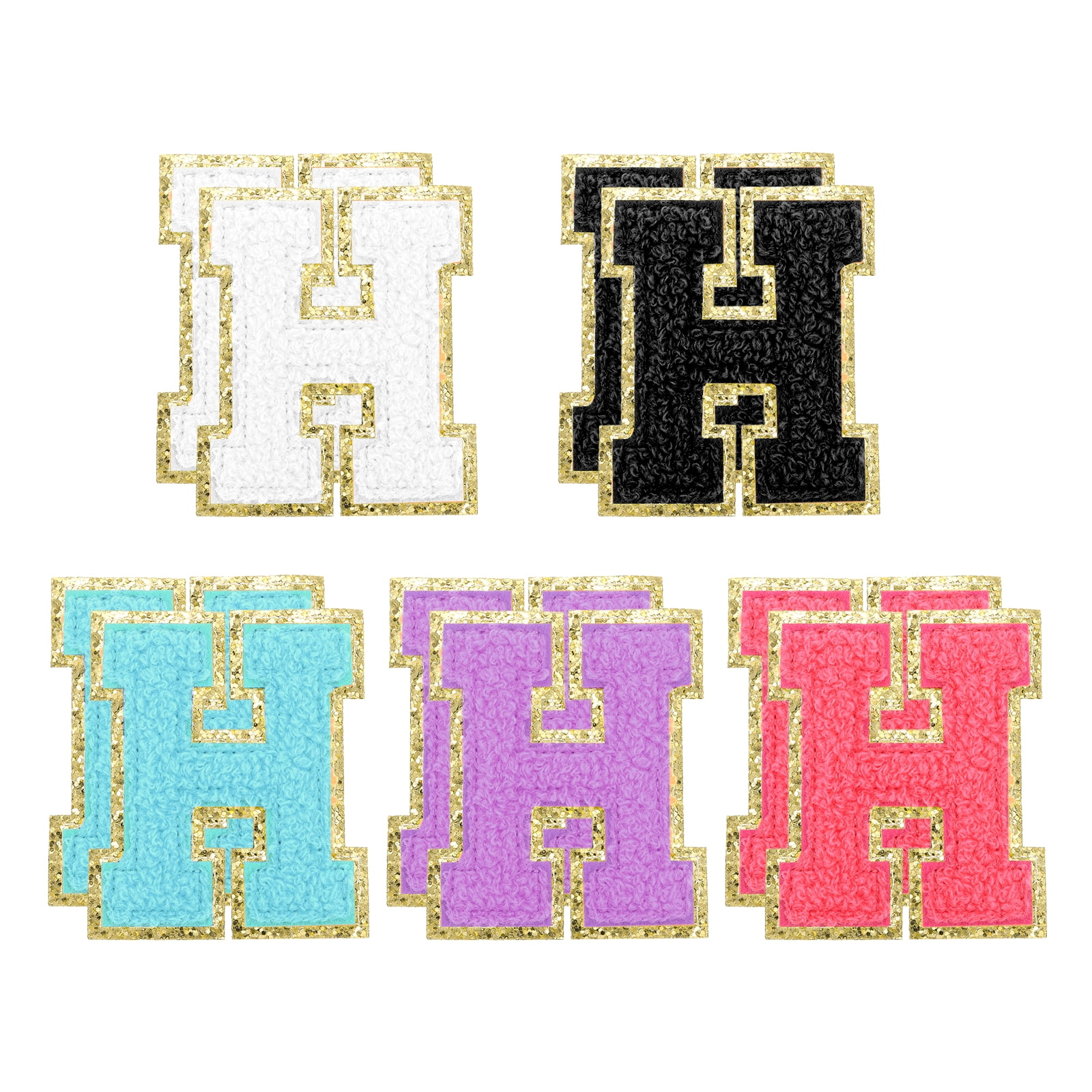 Uxcell 10pcs Glitters Chenille Letter Patches 5.5 cm/2.2 Inch Patches ...