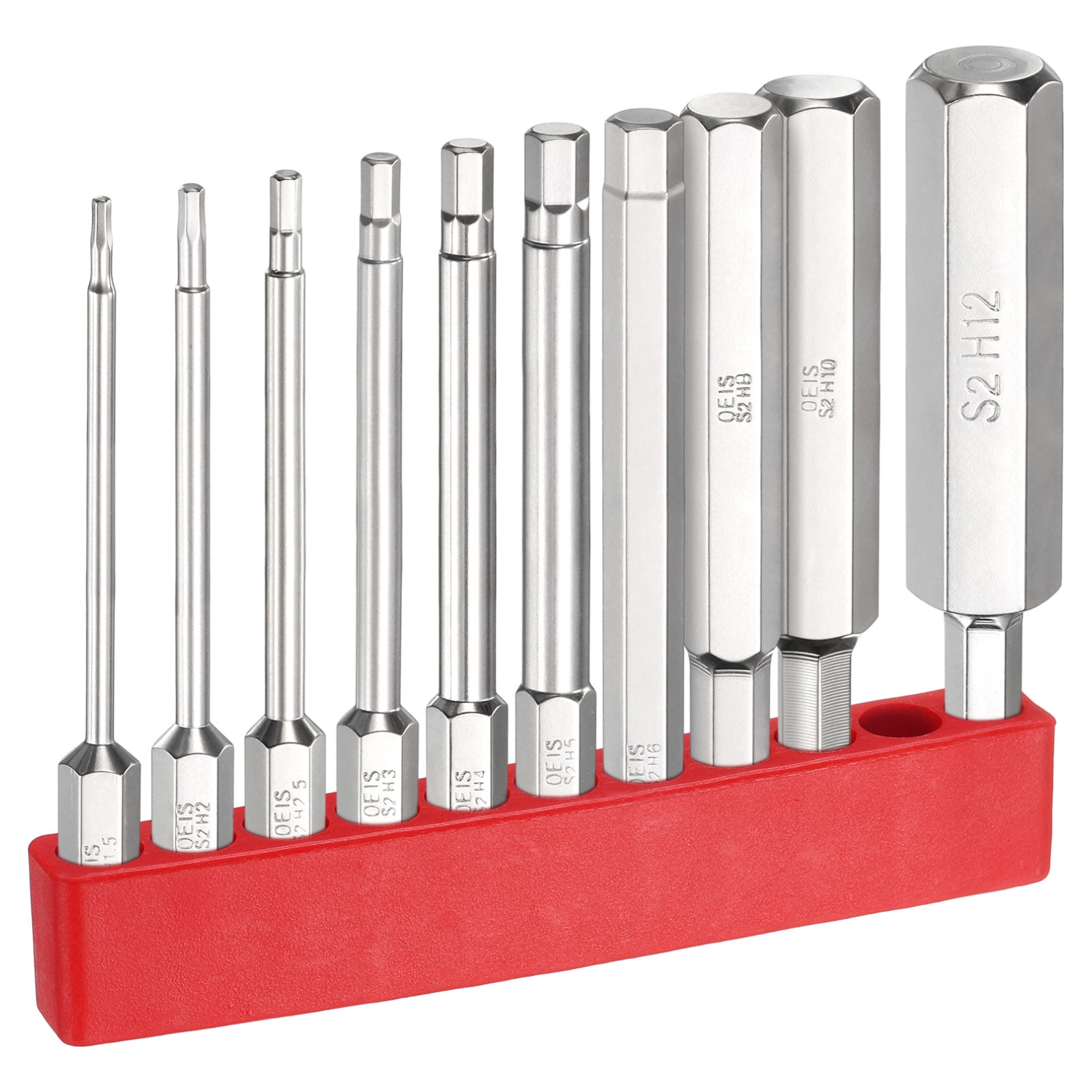 Uxcell 10pcs H1.5-H12 Hex Screwdriver Bit Set 1.5mm-12mm Metric Flat ...