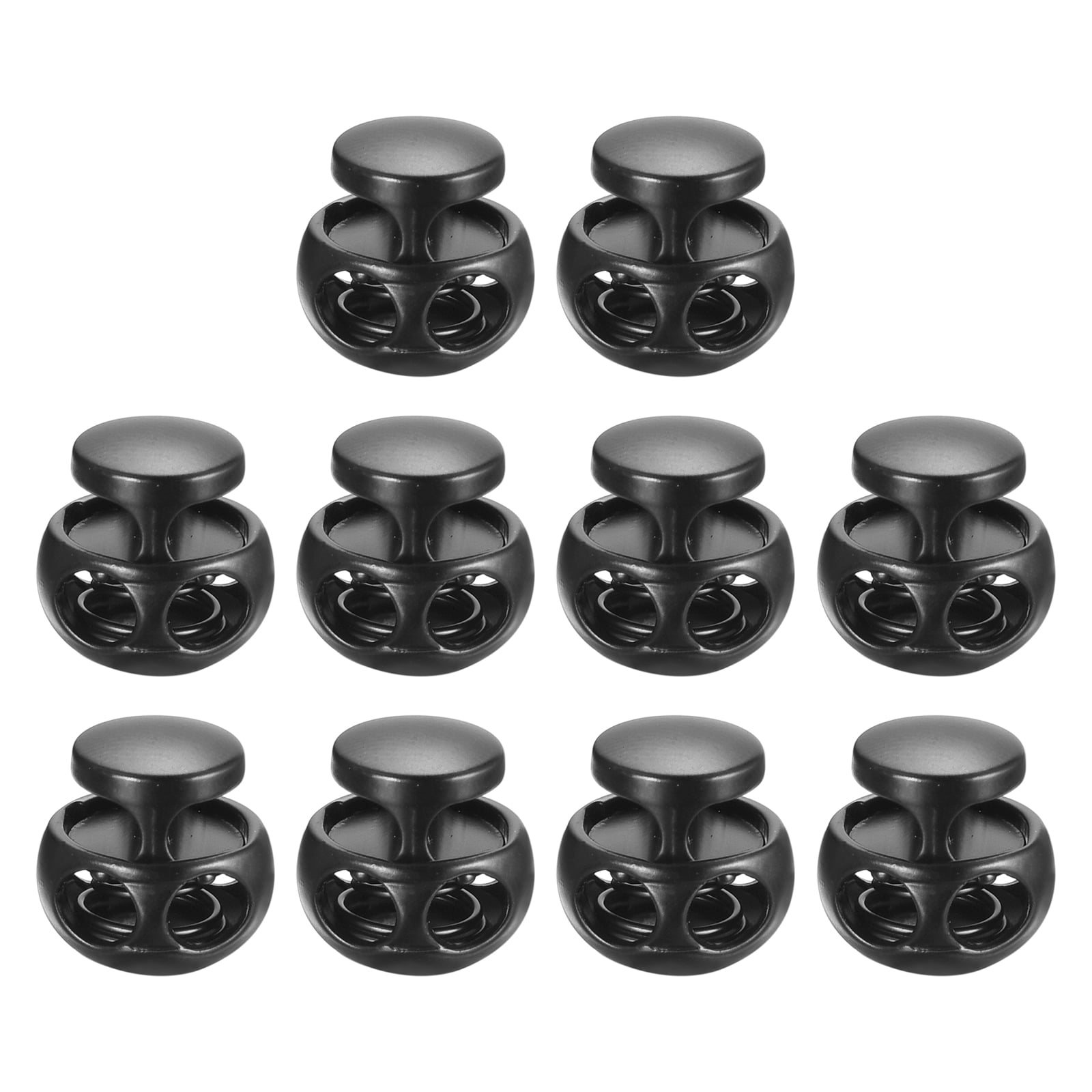 Uxcell 10pcs Metal Cord Lock End Toggle Double Hole Spring Stopper ...