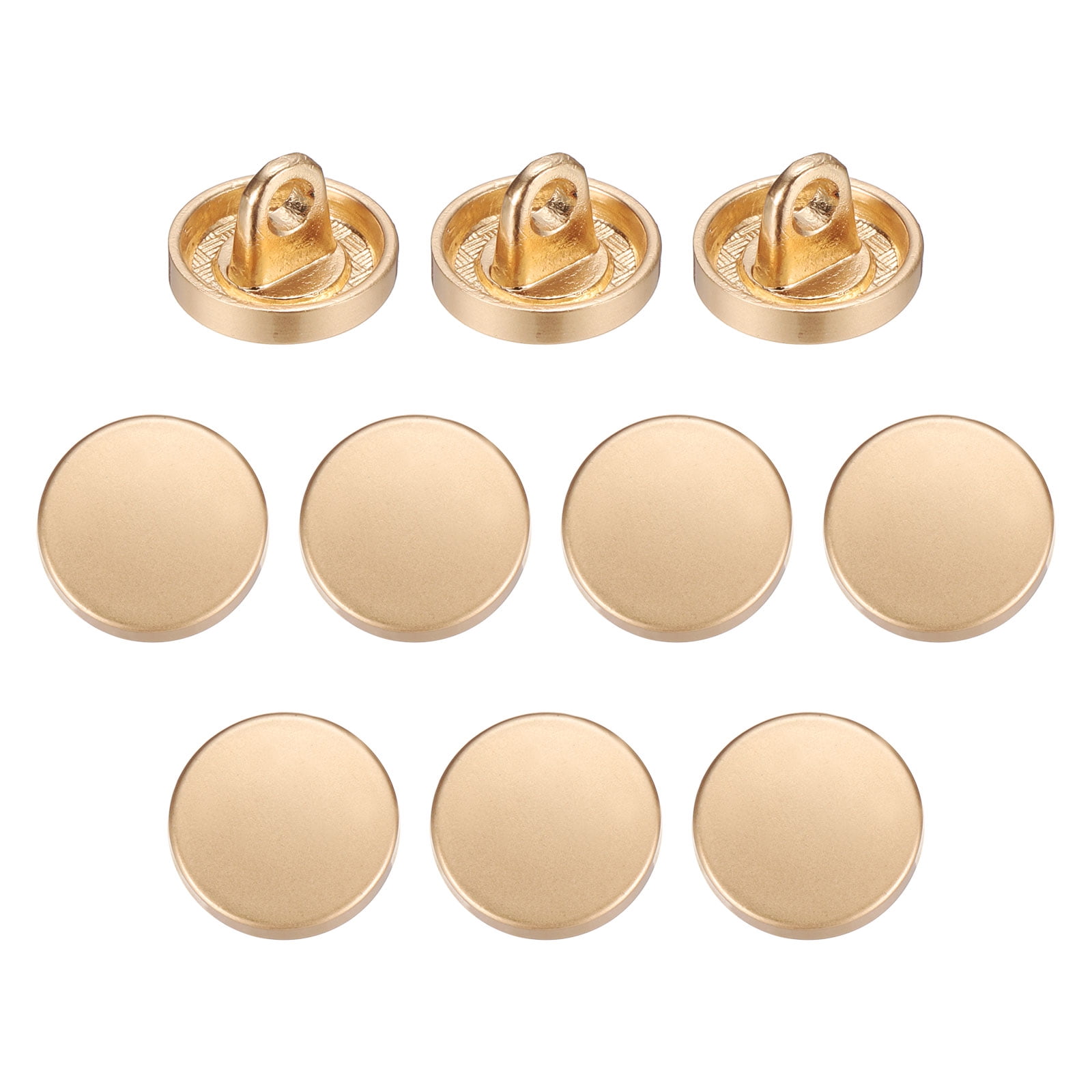 Uxcell 10pcs Metal Flat Button 10mm Round Metal Sewing Buttons Mist ...