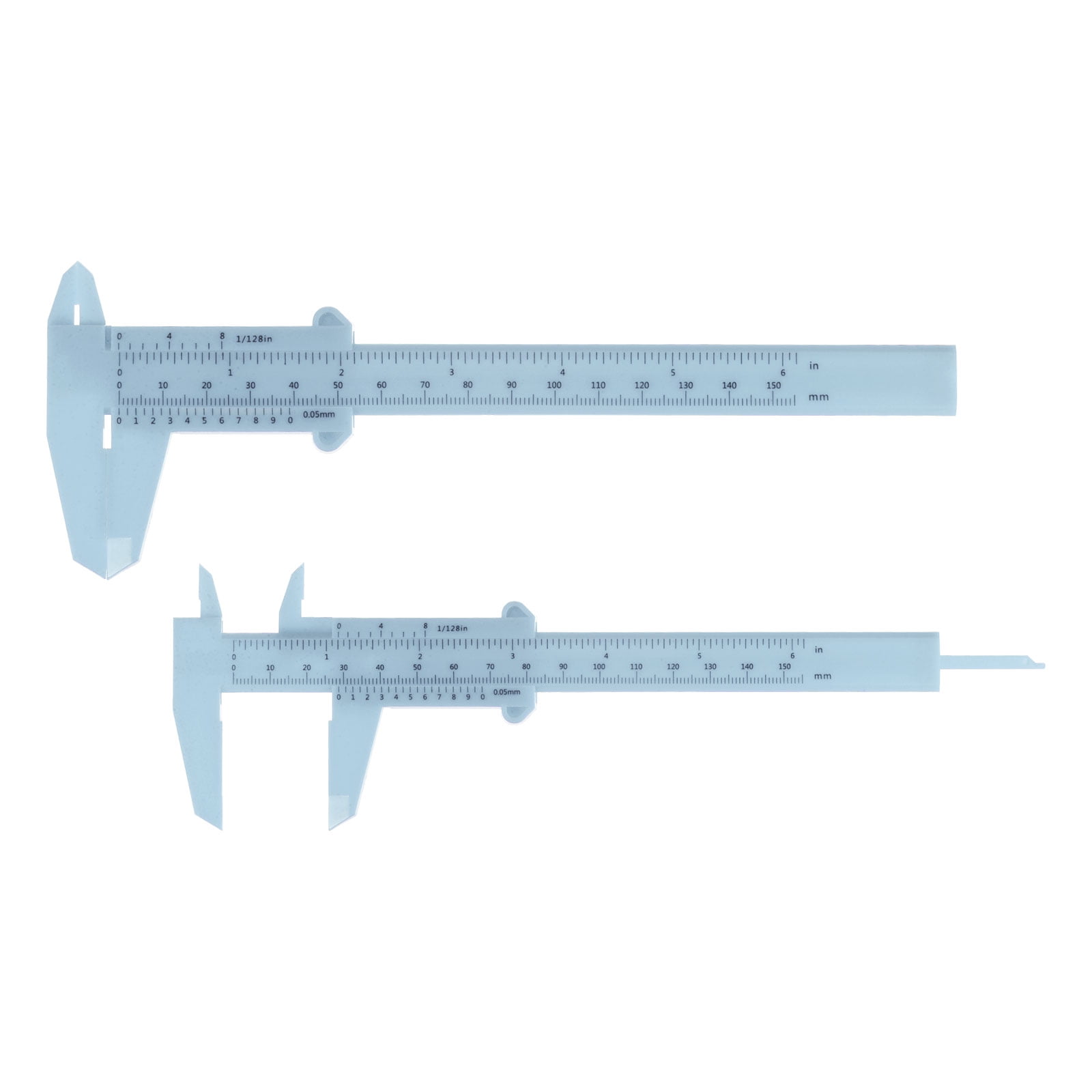 Uxcell 10pcs Mini Plastic Vernier Caliper 150mm/6" Double Scale Metric Inch Sliding Gauge ...